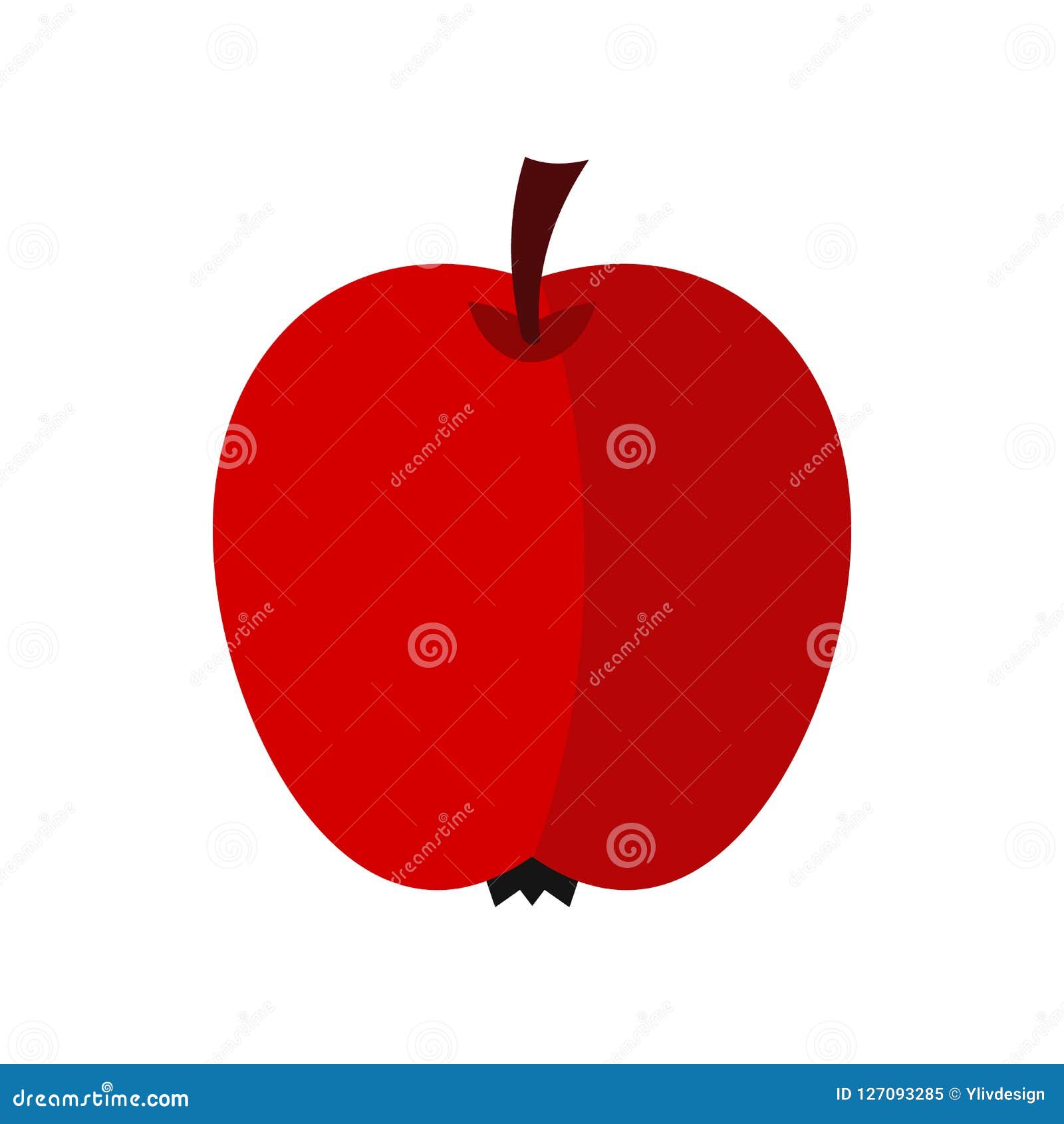 Red Apple Icon in Flat Style Stock Illustration - Illustration of ...