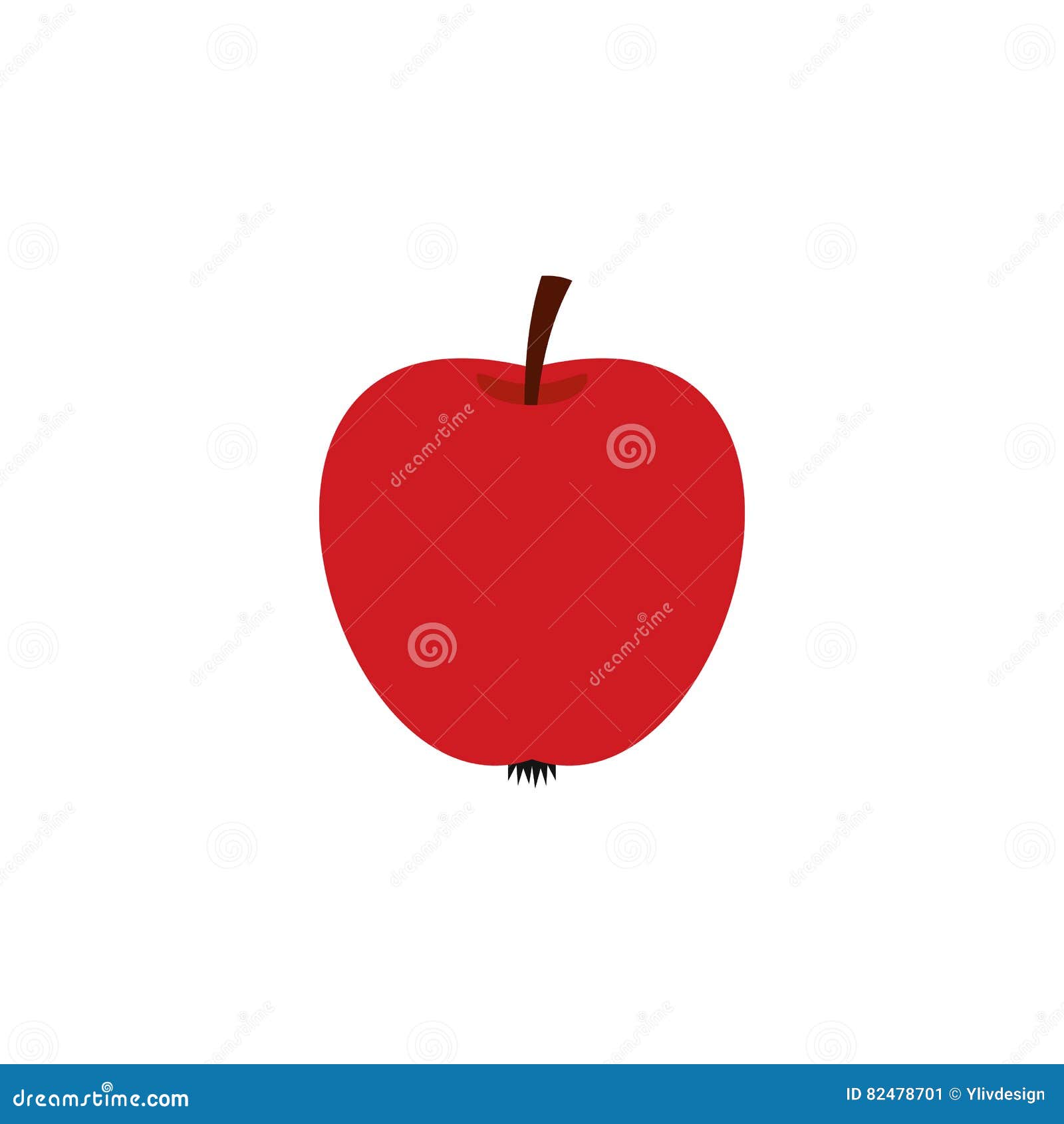 Red Apple Icon in Flat Style Stock Vector - Illustration of food, color ...