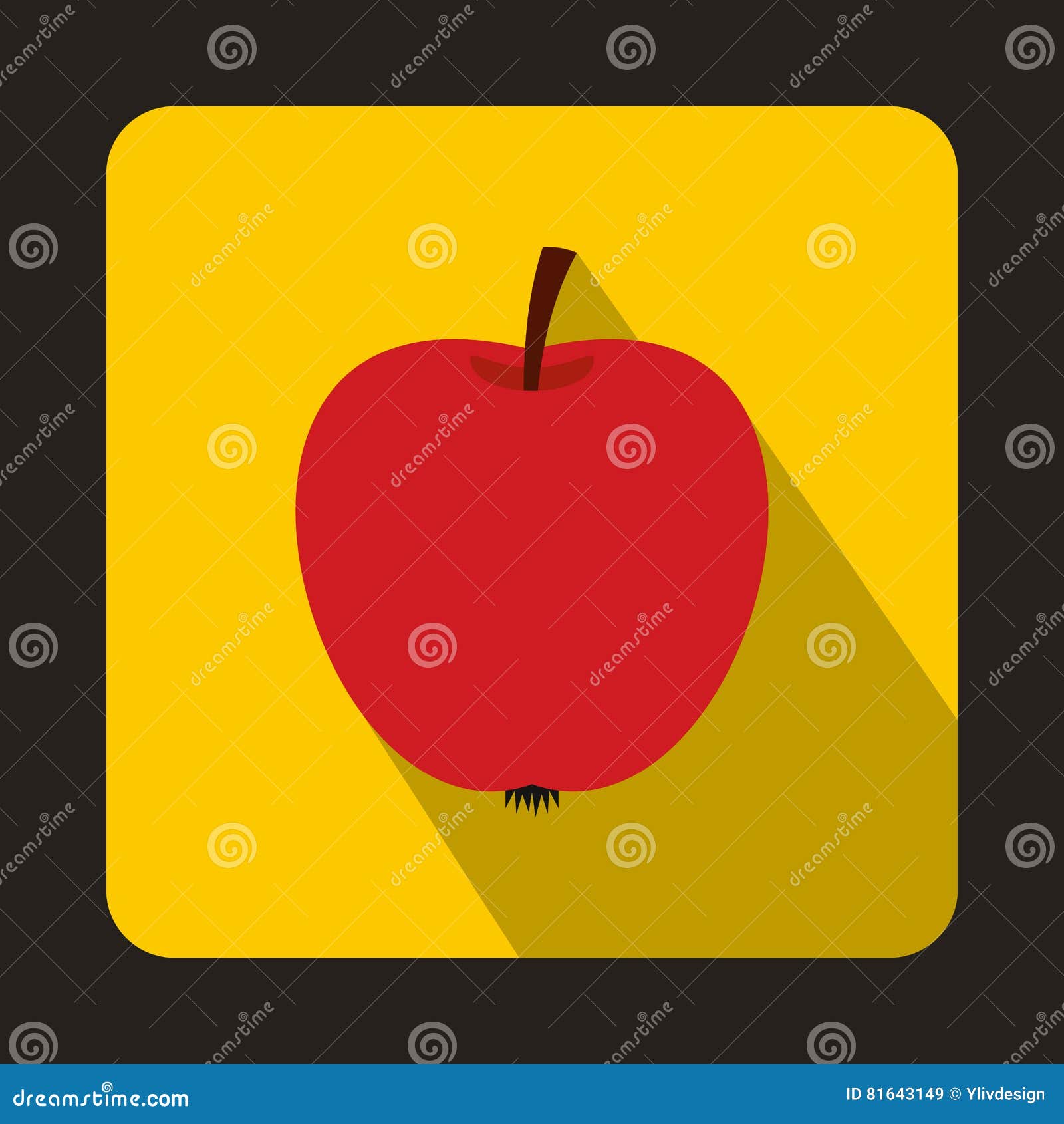 Red Apple Icon in Flat Style Stock Vector - Illustration of healthy ...