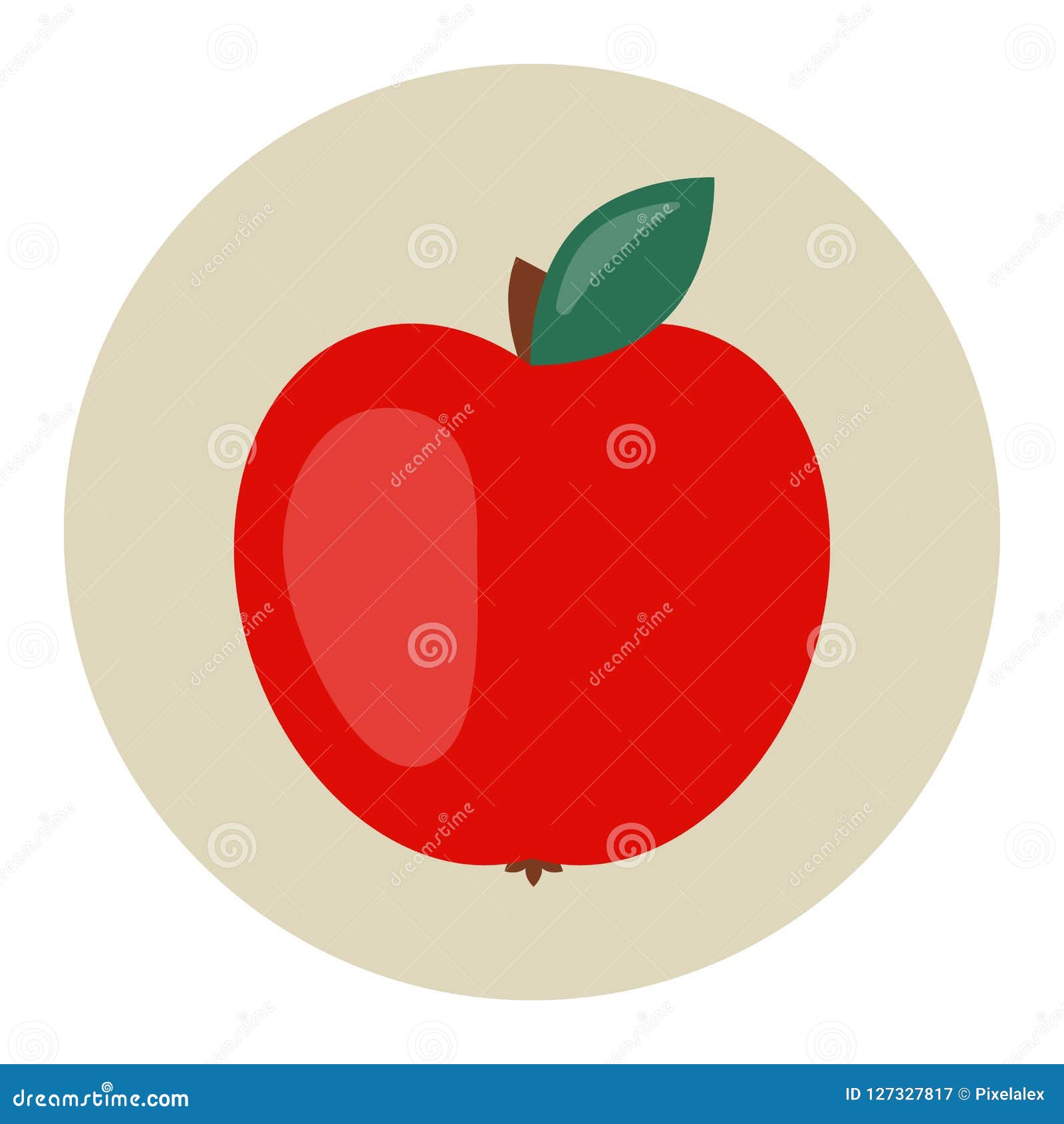 Red apple icon flat stock vector. Illustration of vitamin - 127327817