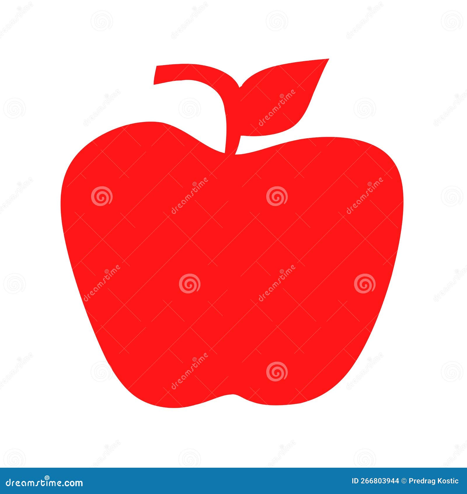 Red apple icon stock illustration. Illustration of leaf - 266803944
