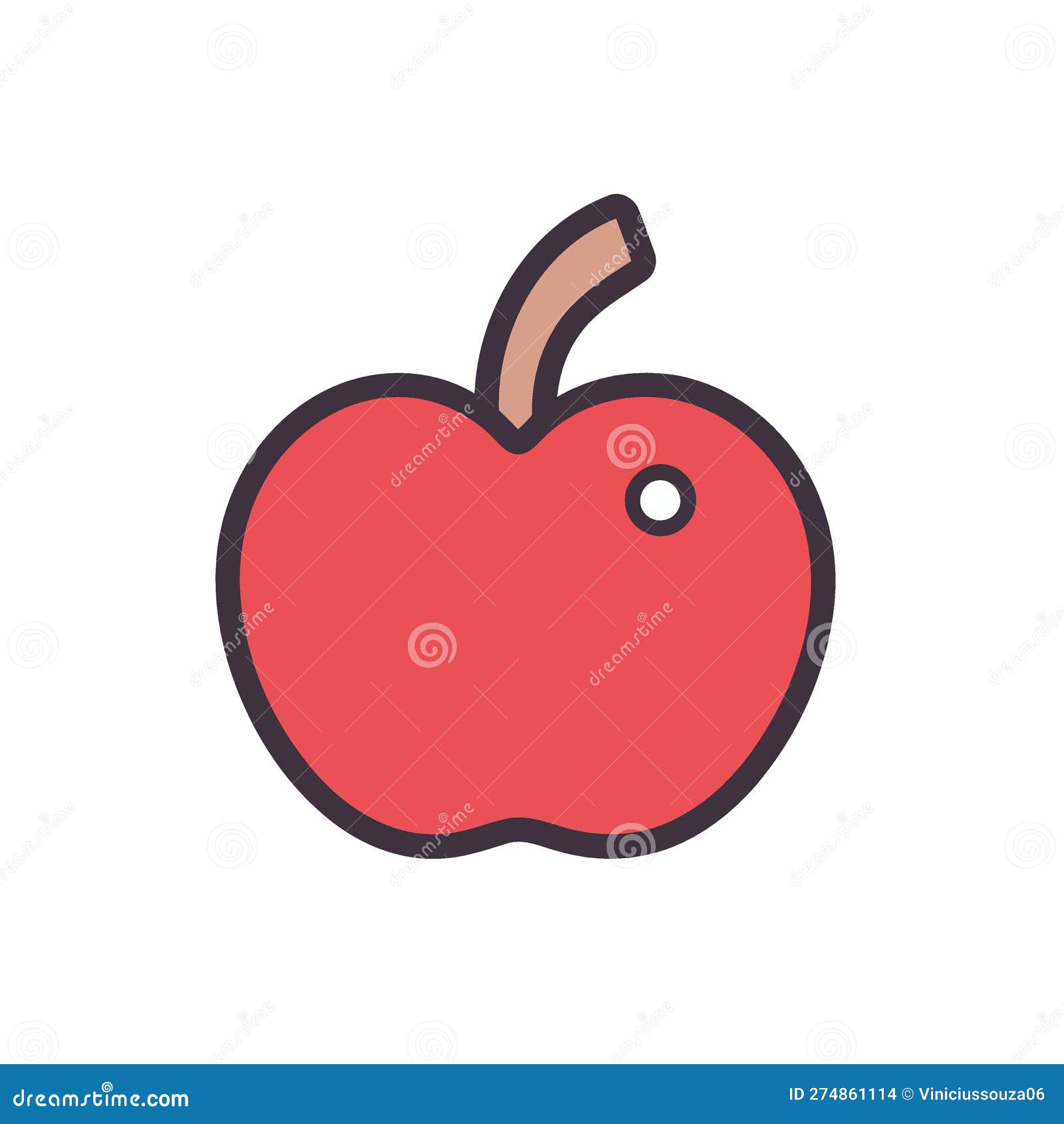 Red apple icon or logo stock vector. Illustration of food - 274861114