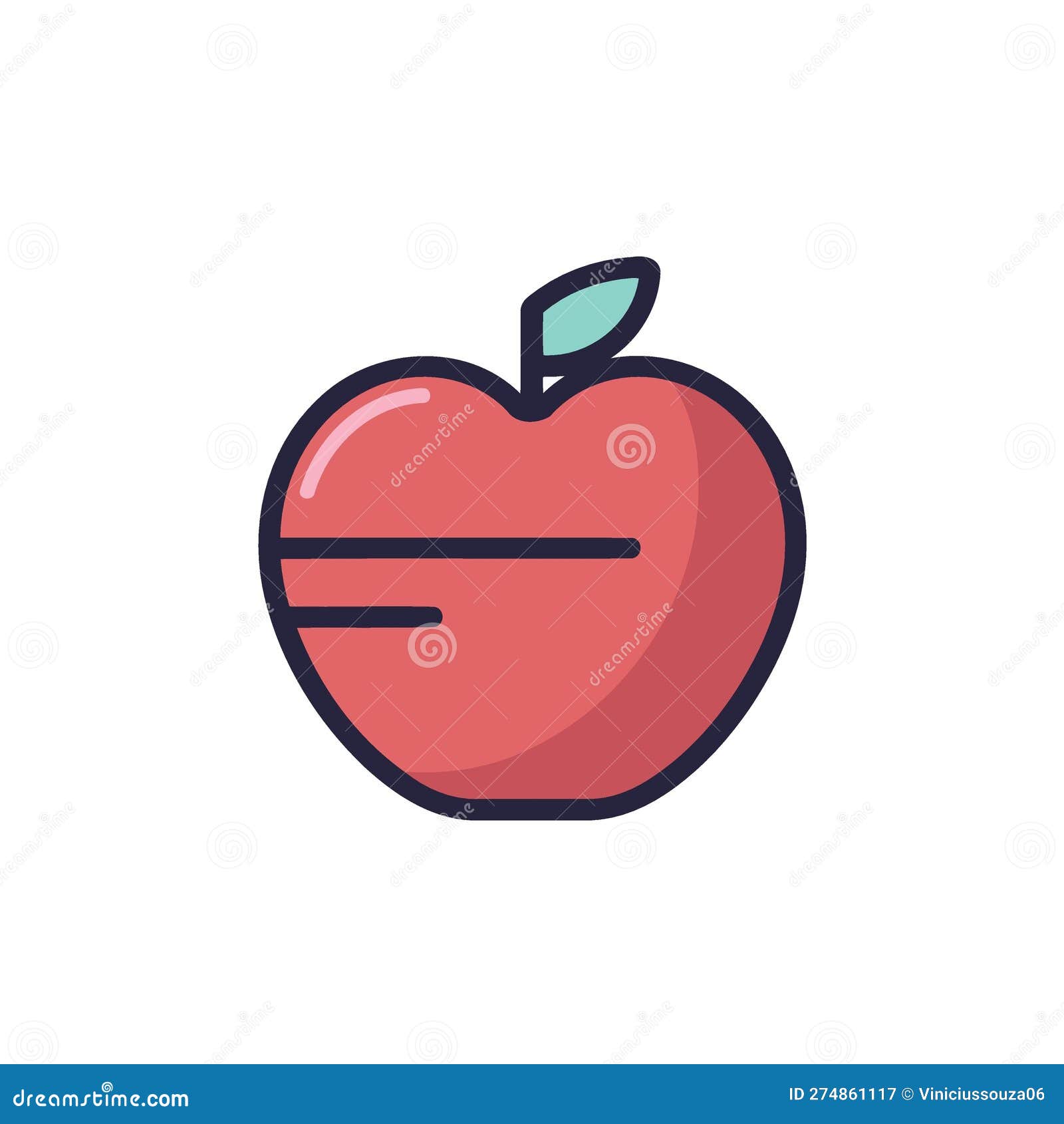 Red apple icon or logo stock vector. Illustration of icon - 274861117