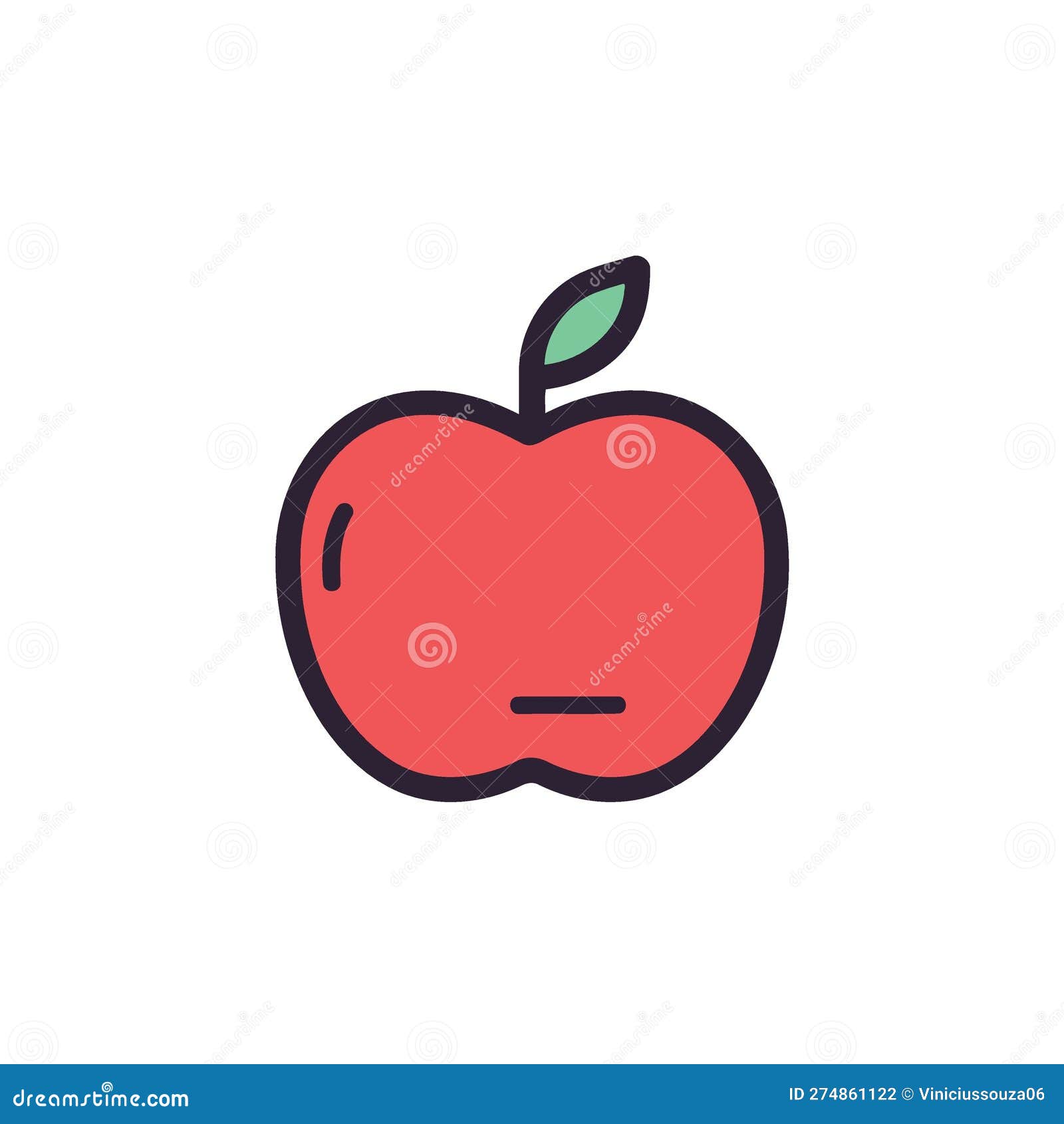 Red apple icon or logo stock vector. Illustration of symbol - 274861122