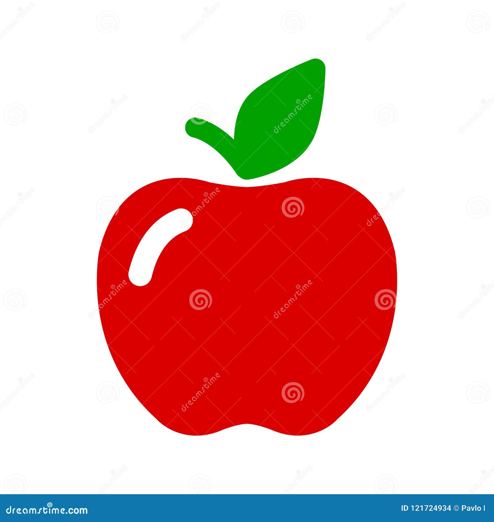 Red apple icon - vector stock vector. Illustration of purity - 121724934