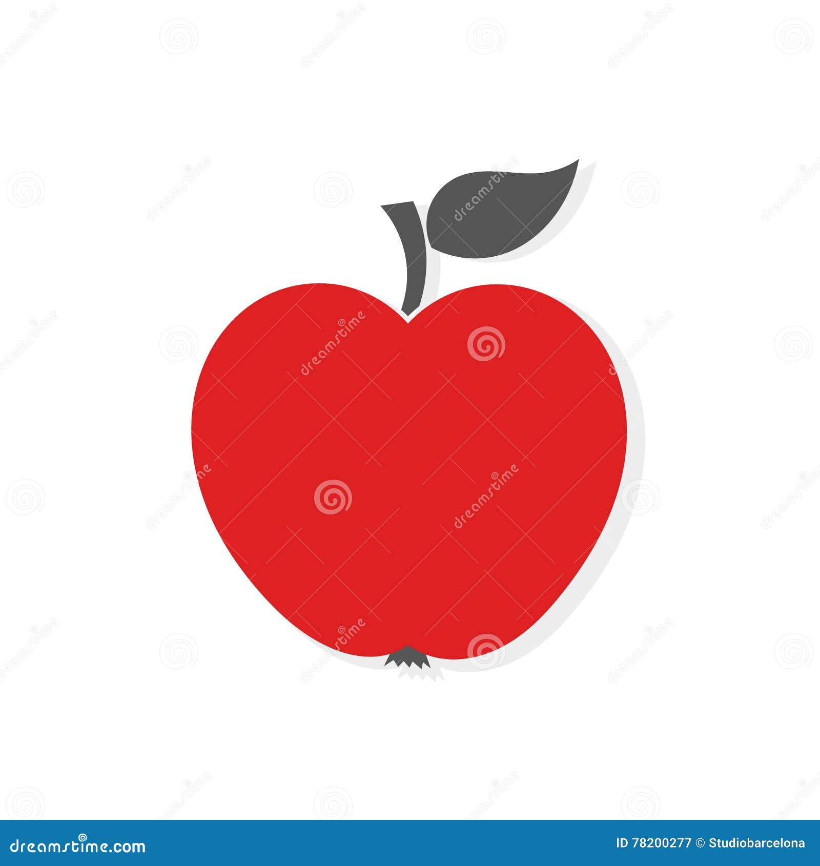 Red apple icon stock vector. Illustration of nature, icon - 78200277