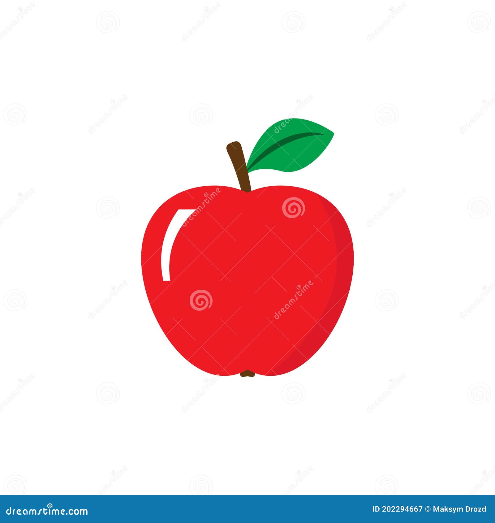 Red Apple Icon. Vector Illustration Isolated on White Background Stock ...
