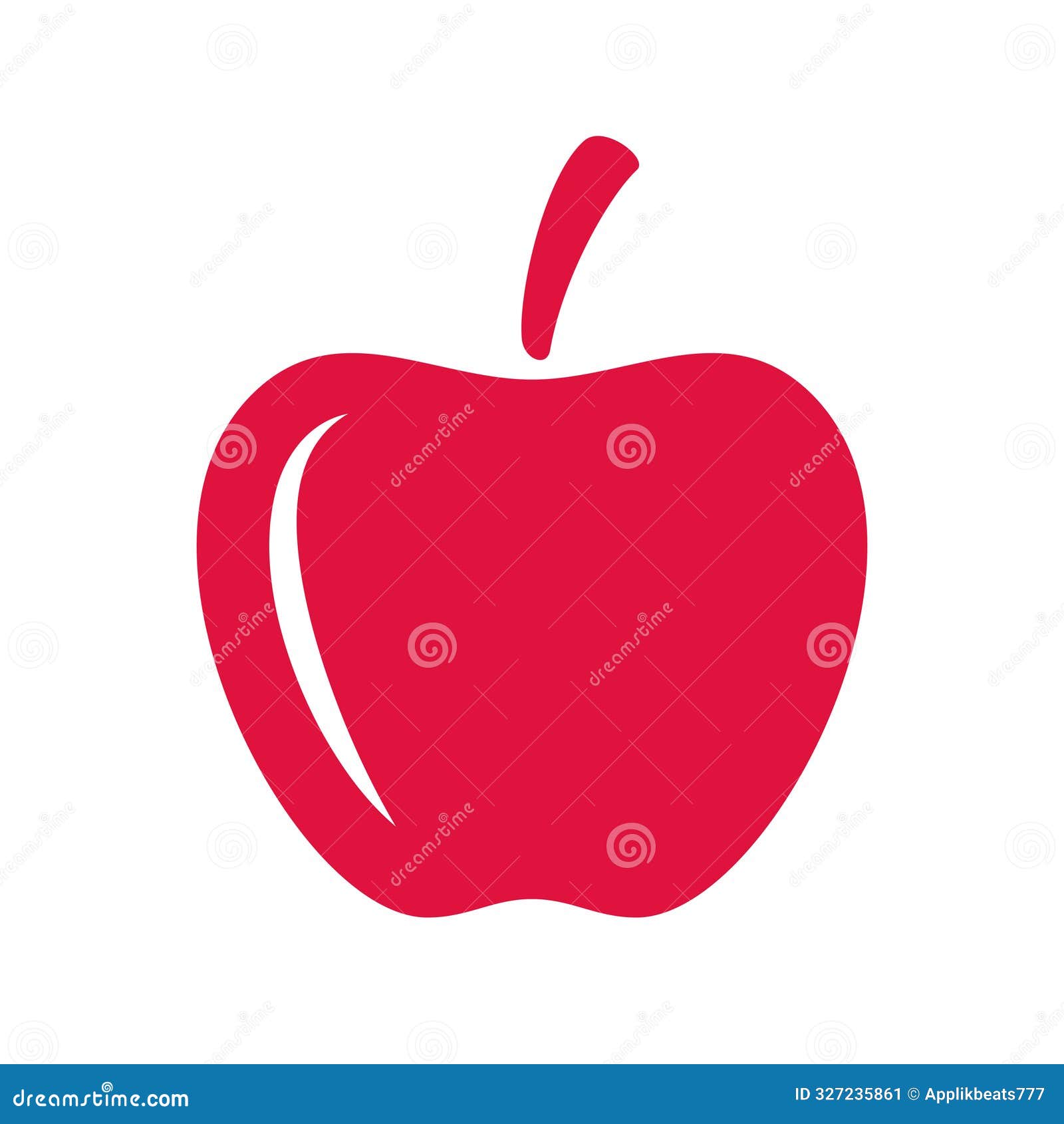 Red Apple Icon for Web and UI Design. Flat Vector Logo Stock ...