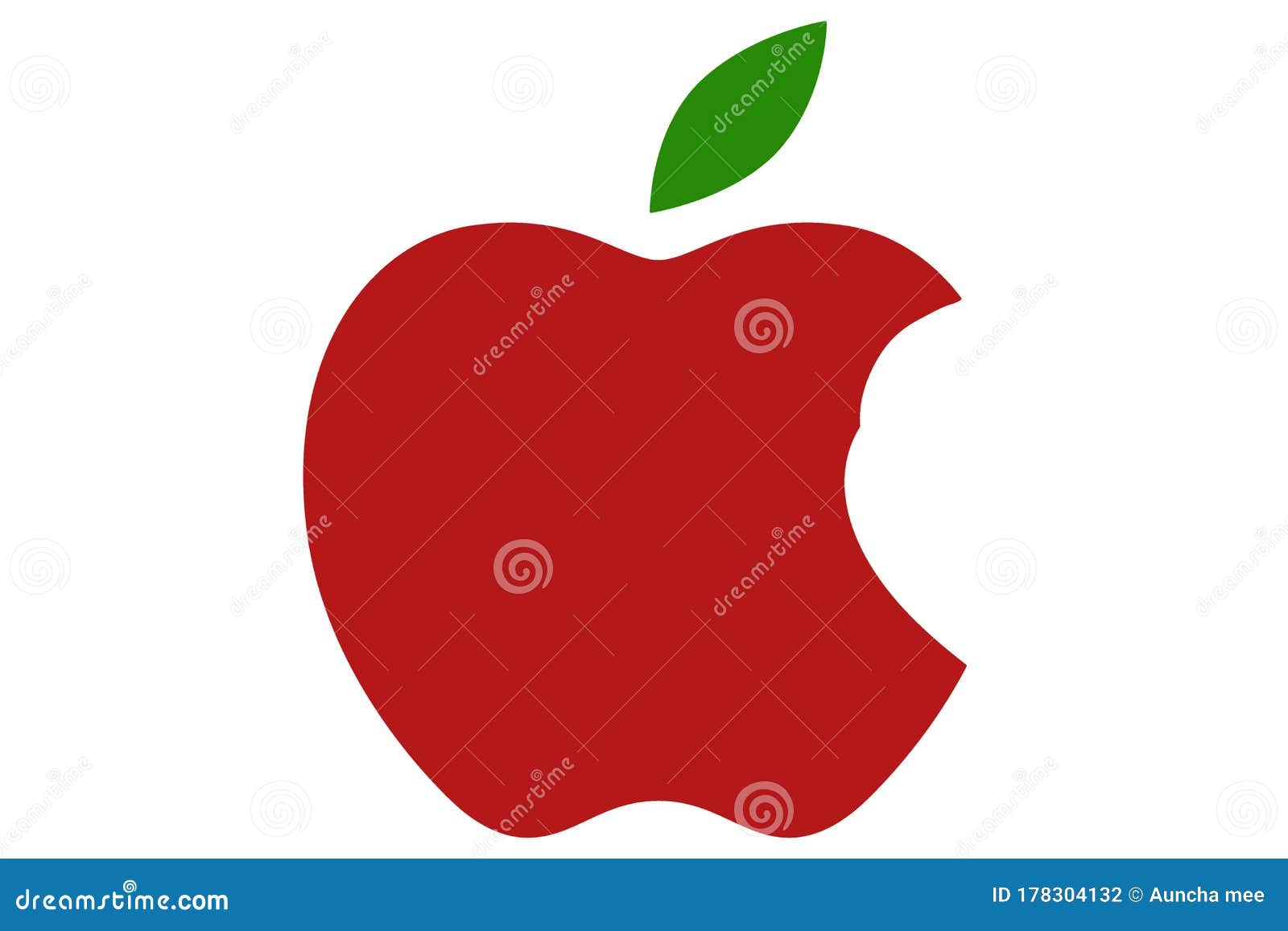 Red Apple Illustration Logo on White. Editorial Photography - Image of ...