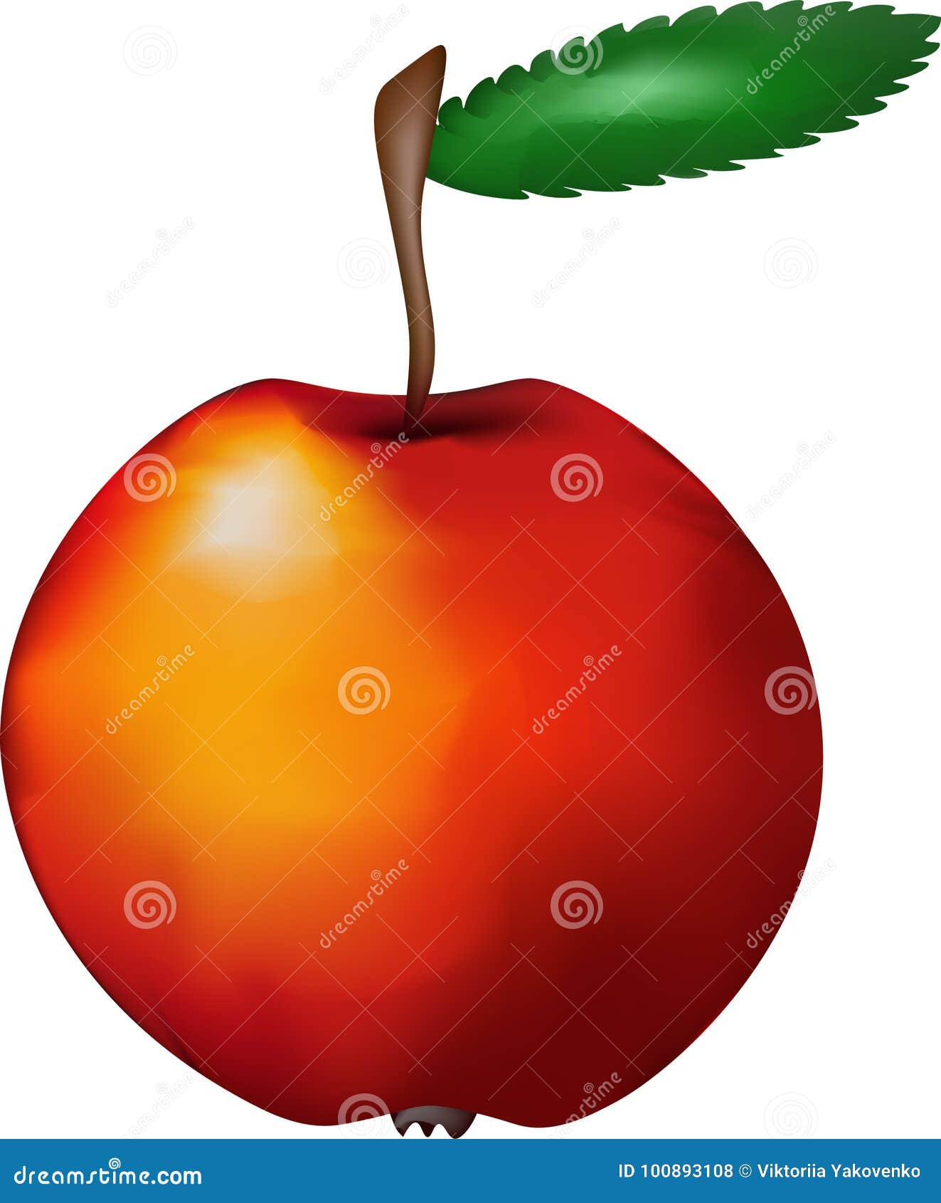 Red apple- illustration stock vector. Illustration of line - 100893108