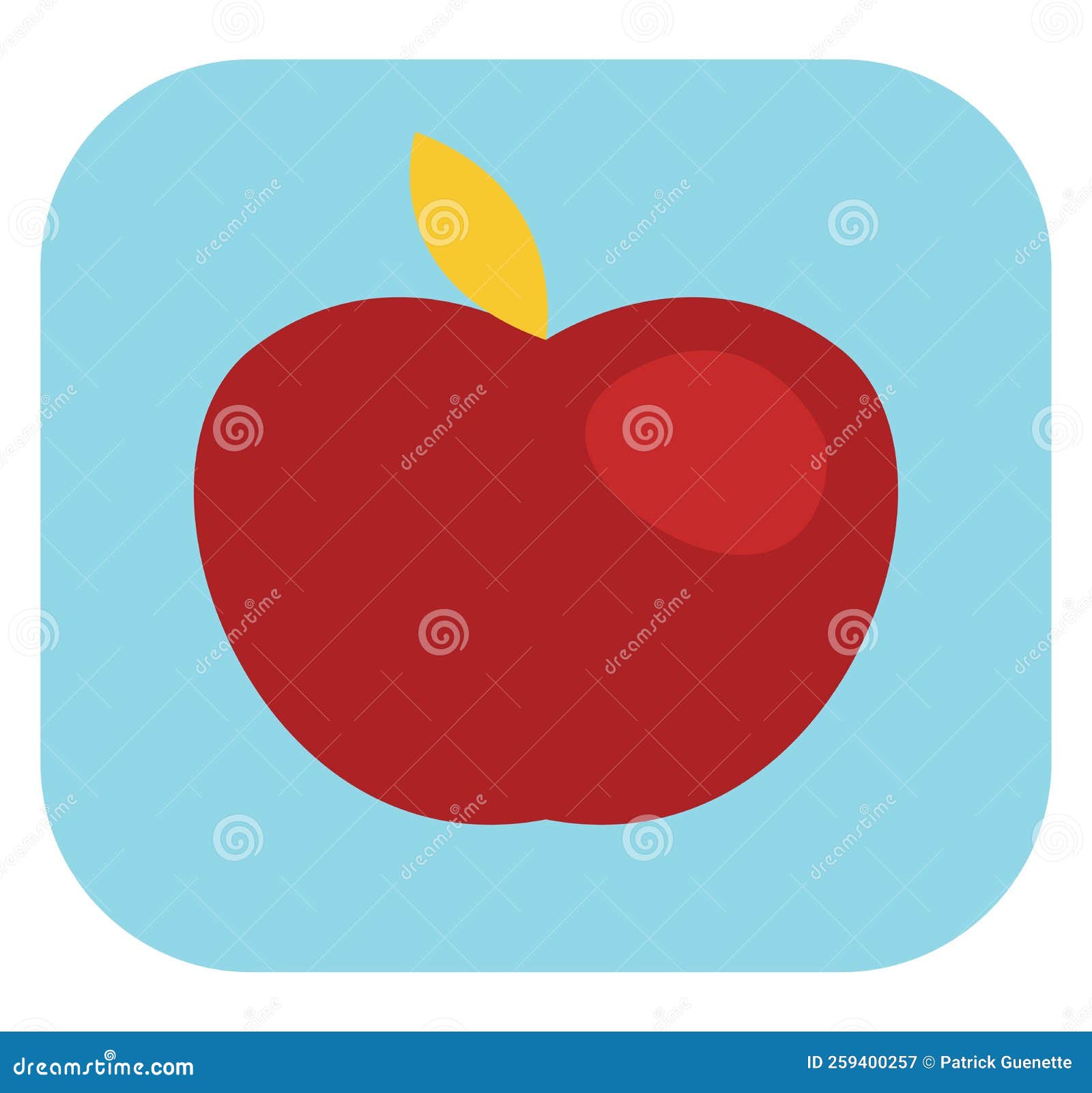 Red apple, icon stock vector. Illustration of food, healthy - 259400257