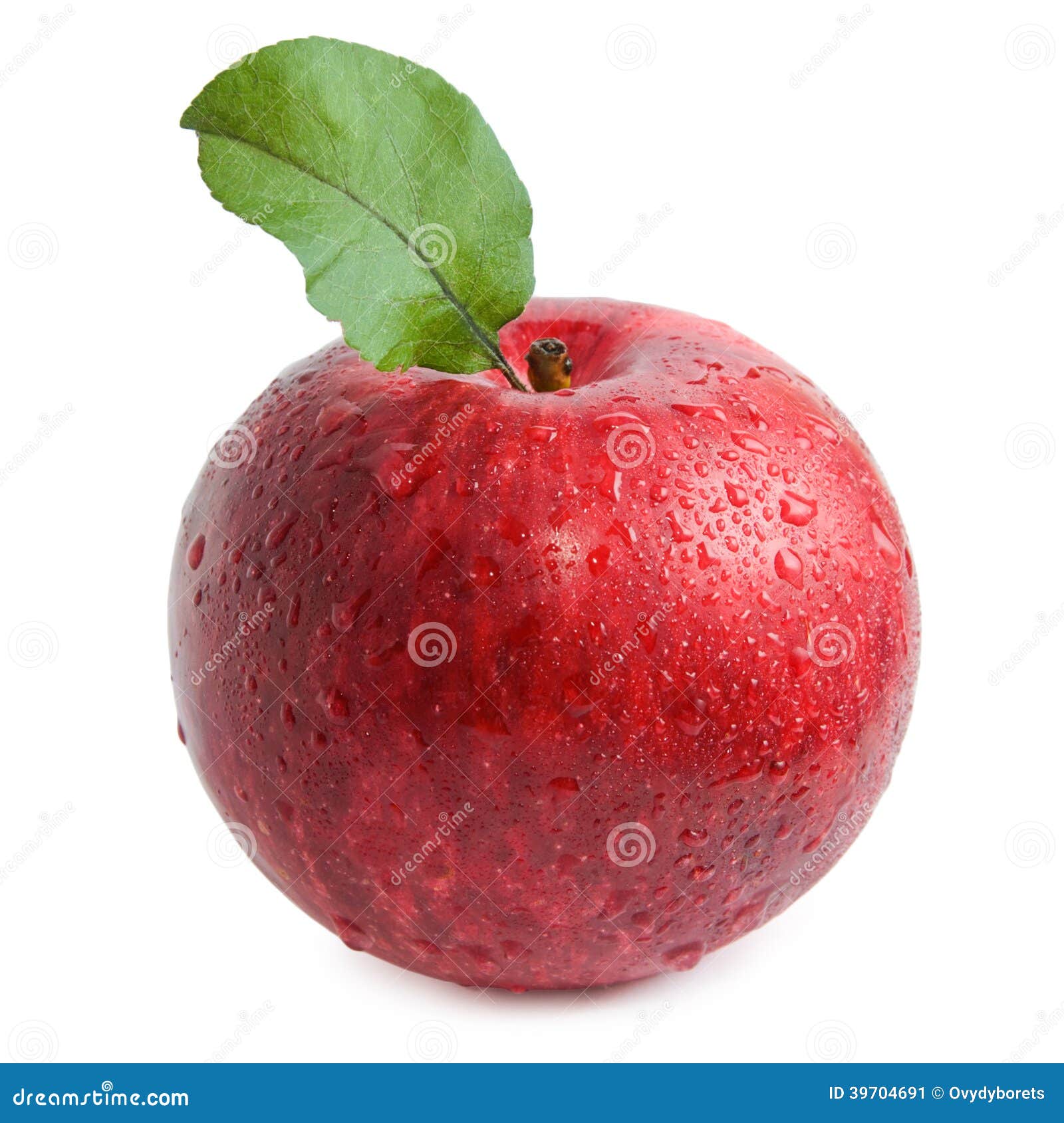 Red Apple with Leaf Isolated on White Stock Image - Image of nature ...