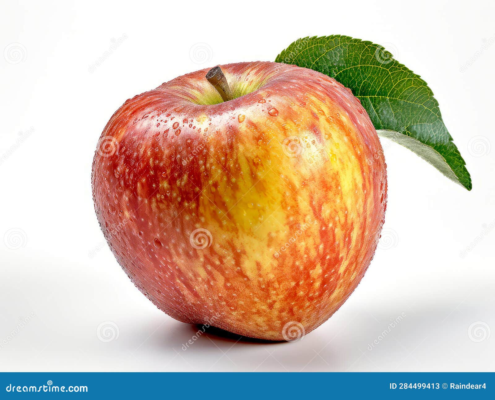 Red Apple with Leaf Isolated on White Background Stock Image - Image of ...