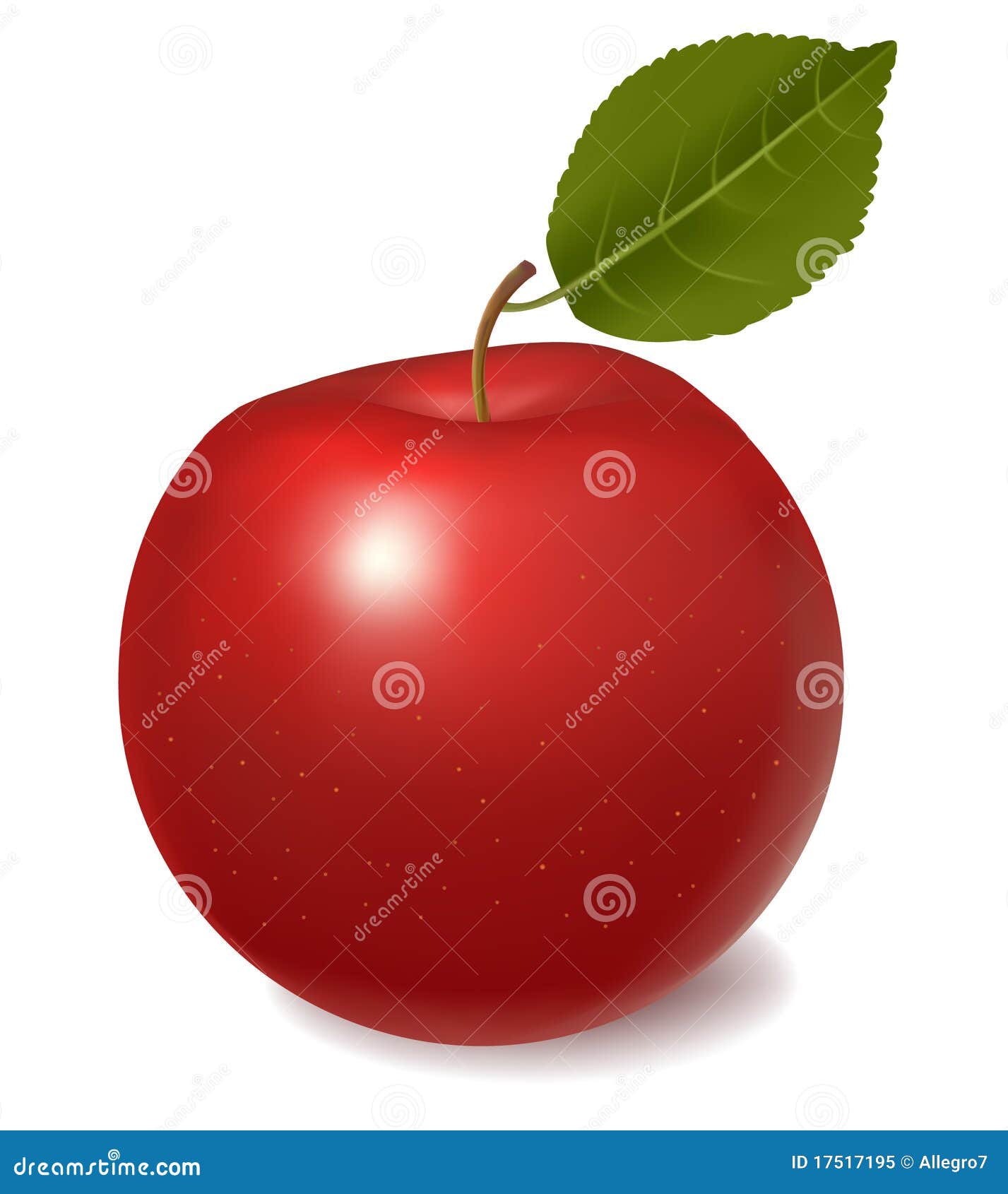 Red Apple with Leaf. Vector. Stock Vector - Illustration of freshness ...