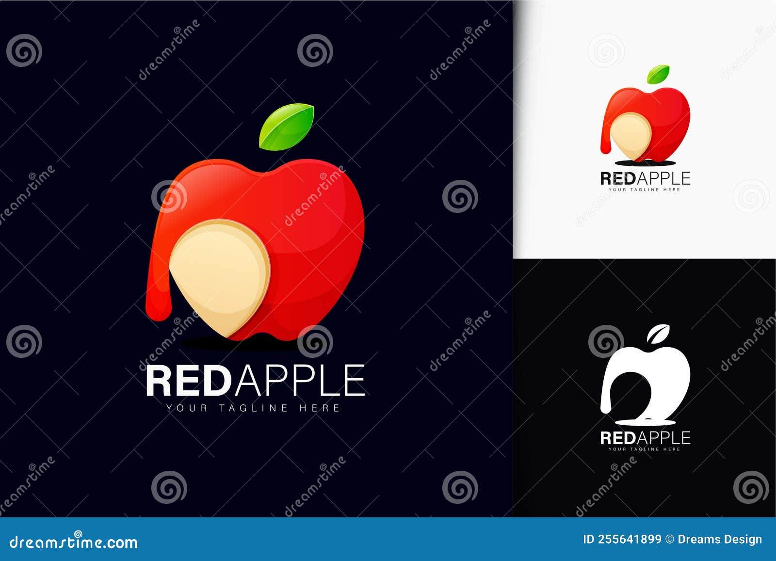 Red Apple Logo Design with Gradient Stock Vector - Illustration of health, food: 255641899