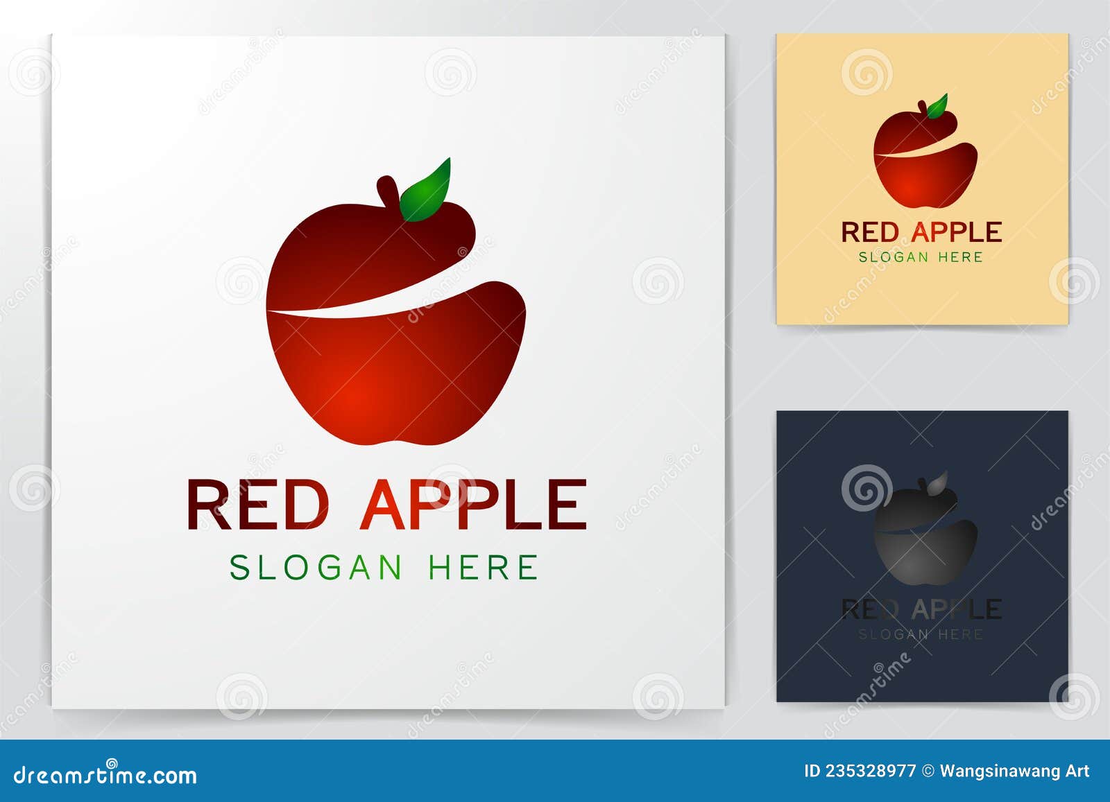 Red Apple Logo Design Inspiration Stock Vector - Illustration of bulb ...