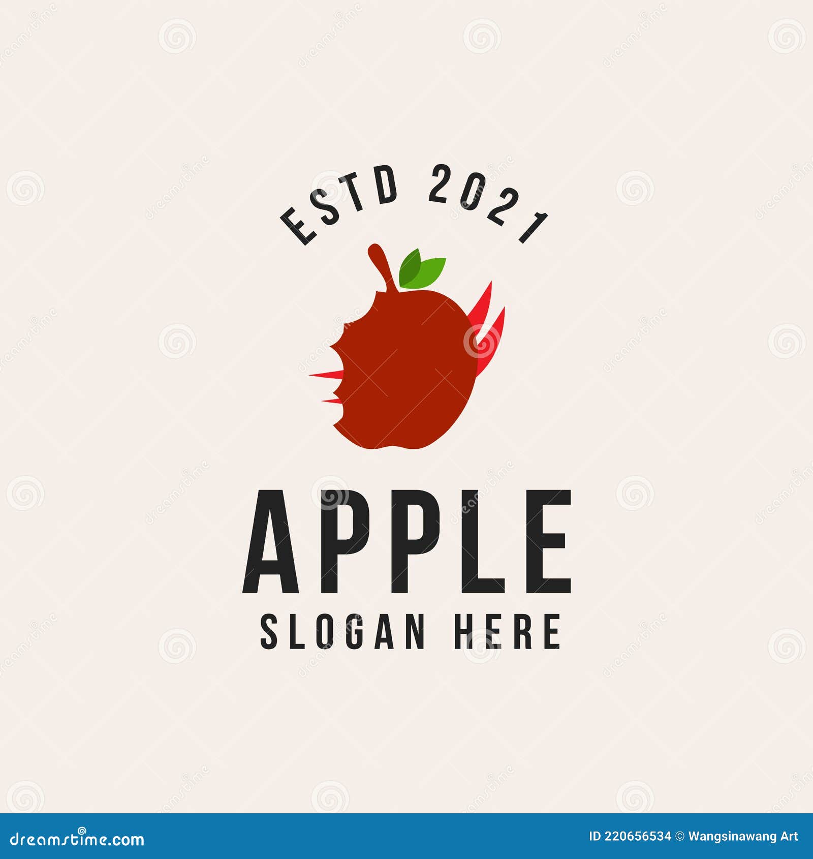 Red Apple Logo Design Vector Illustration Isolated Stock Vector ...