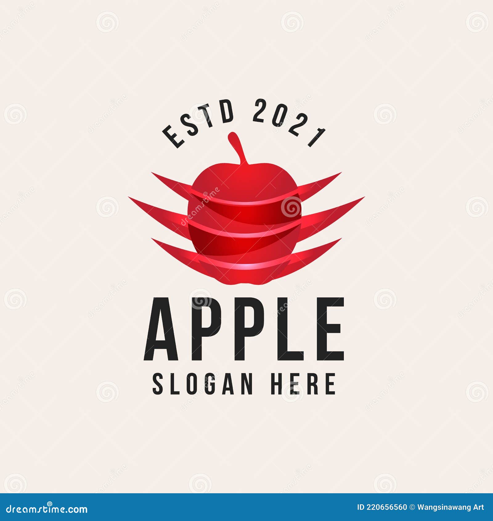 Red Apple Logo Design Vector Illustration Isolated Stock Vector ...