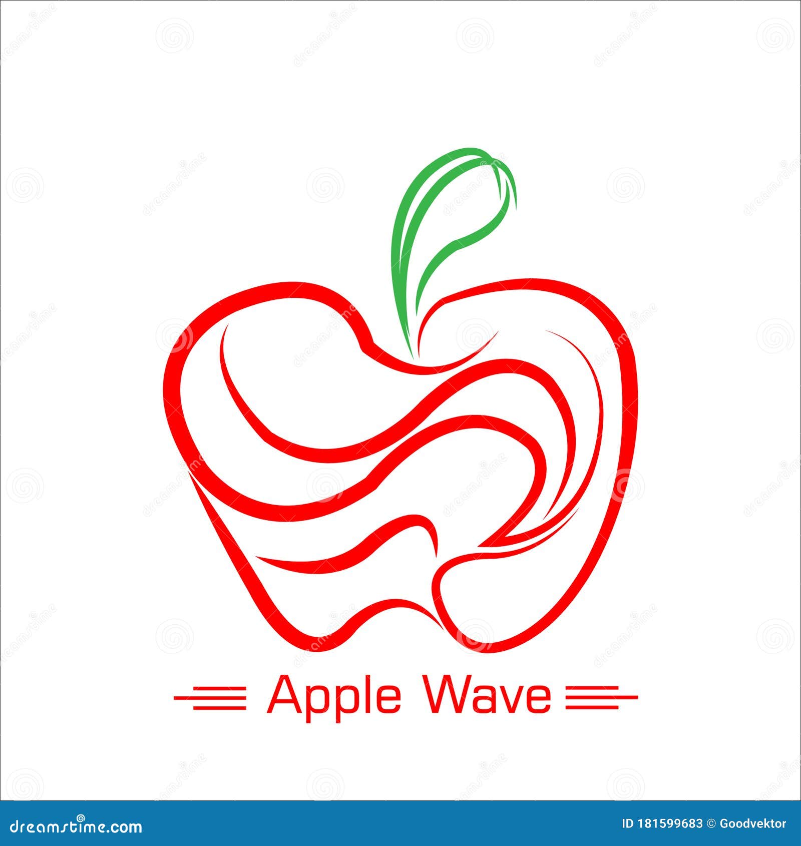Red Apple Logo Simple, Mascot Fruit for Your Company, Abstract Line ...