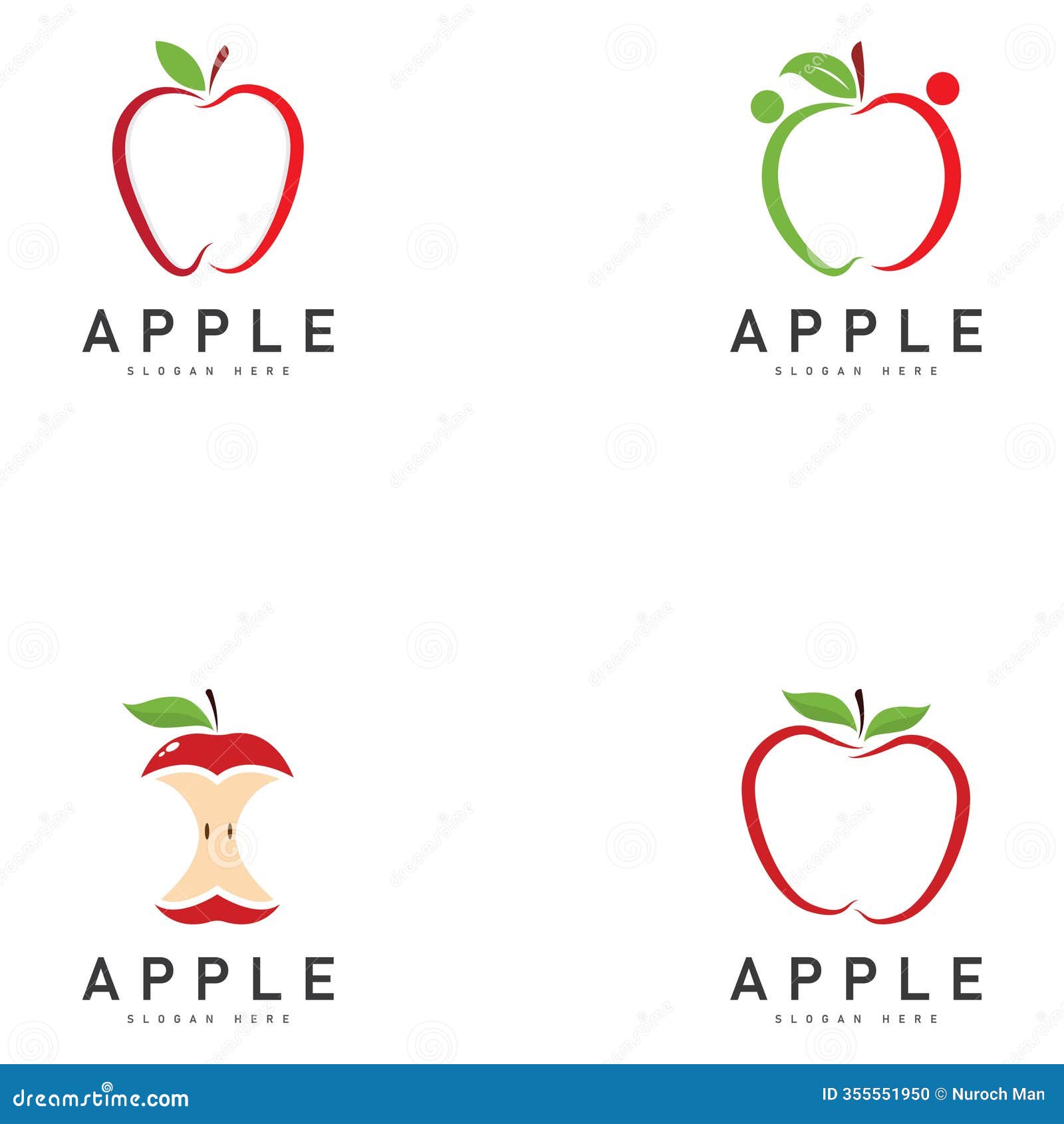Red Apple Logo Vector Fruit Healthy Logo Design Icon Stock Illustration ...