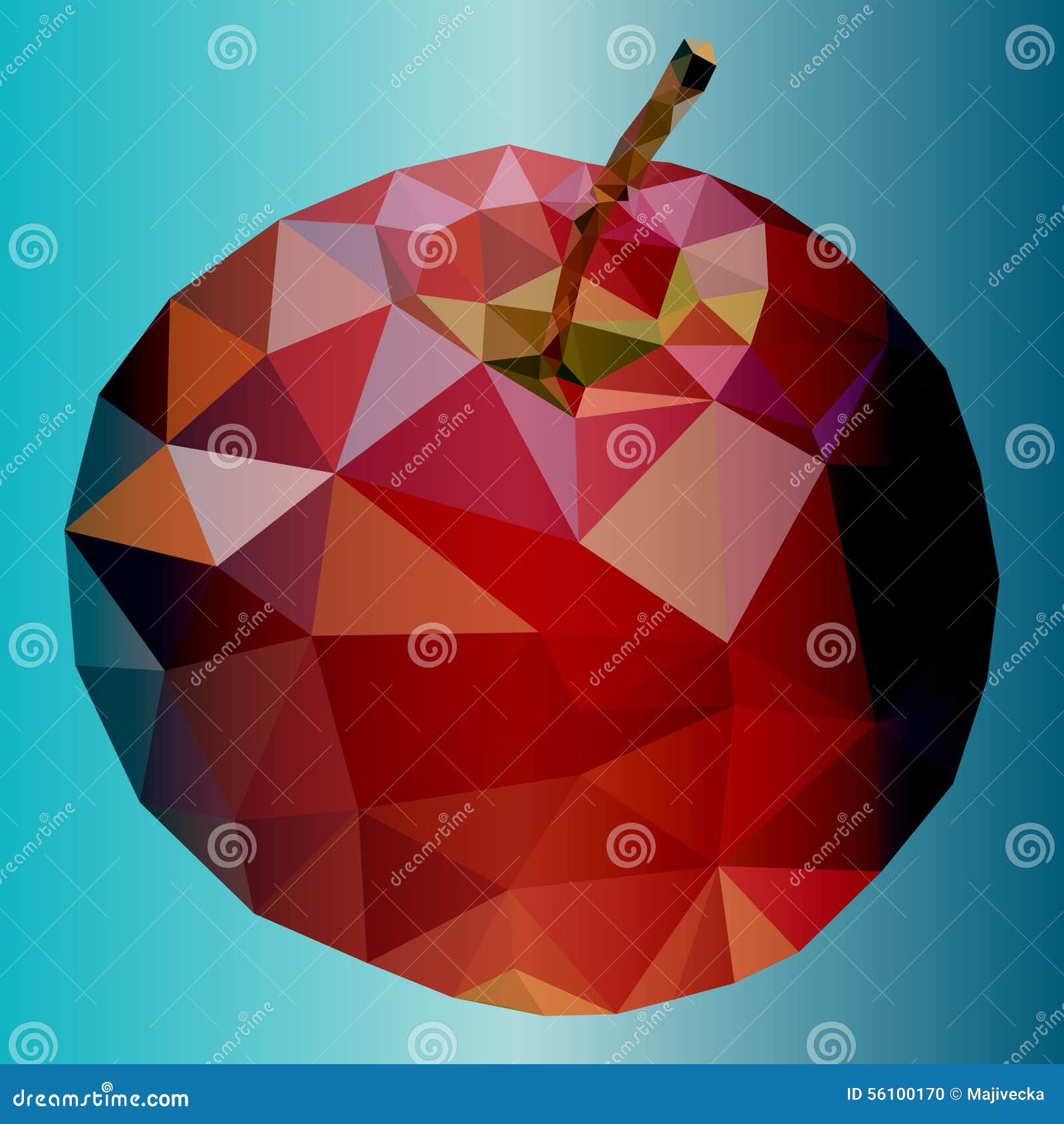 Red apple stock vector. Illustration of abstract, vector - 56100170