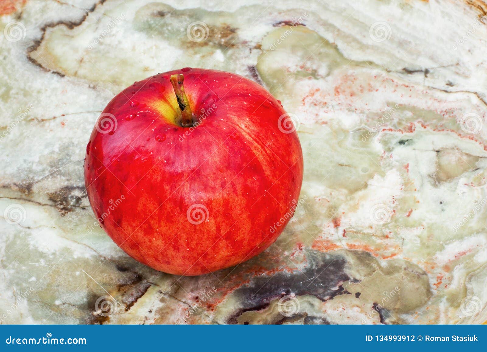 Red Apple on Marble stock photo. Image of food, farming - 134993912