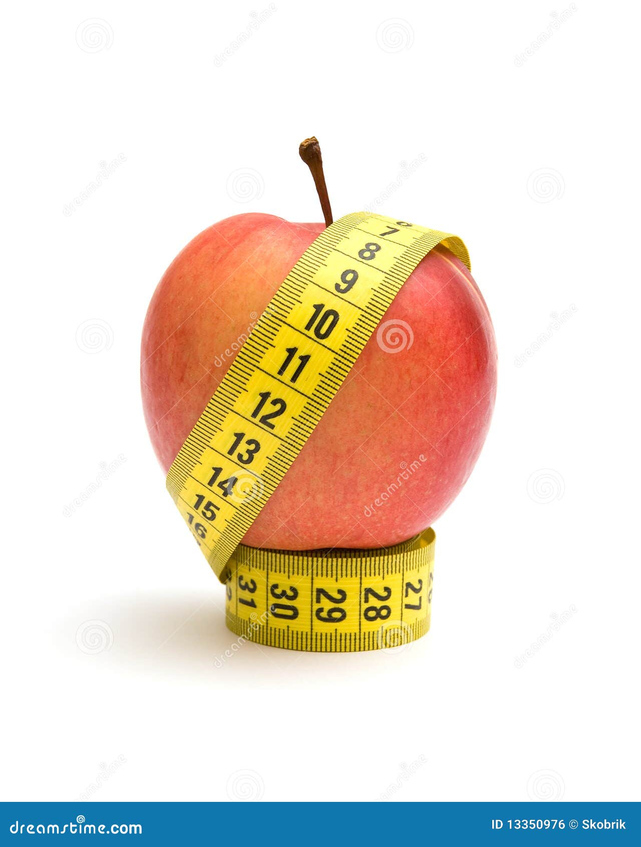 Red Apple and Measuring Tape Stock Photo - Image of figure, measurement ...