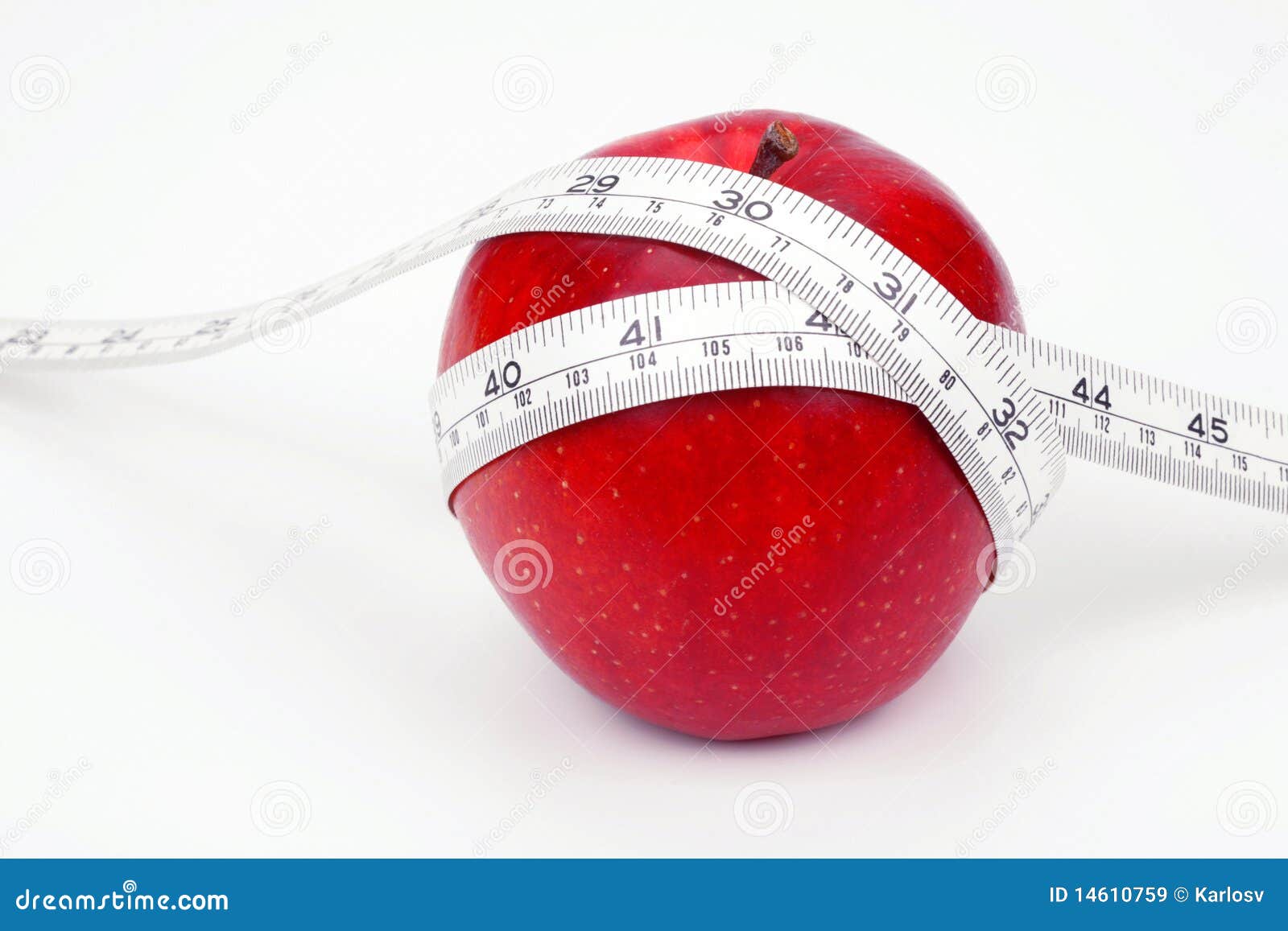 Red Apple and Measuring Tape Stock Image - Image of measuring, tape ...