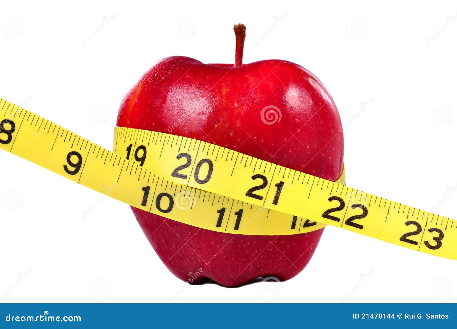 Red Apple and Measuring Tape Stock Photo - Image of diabetes, measuring ...