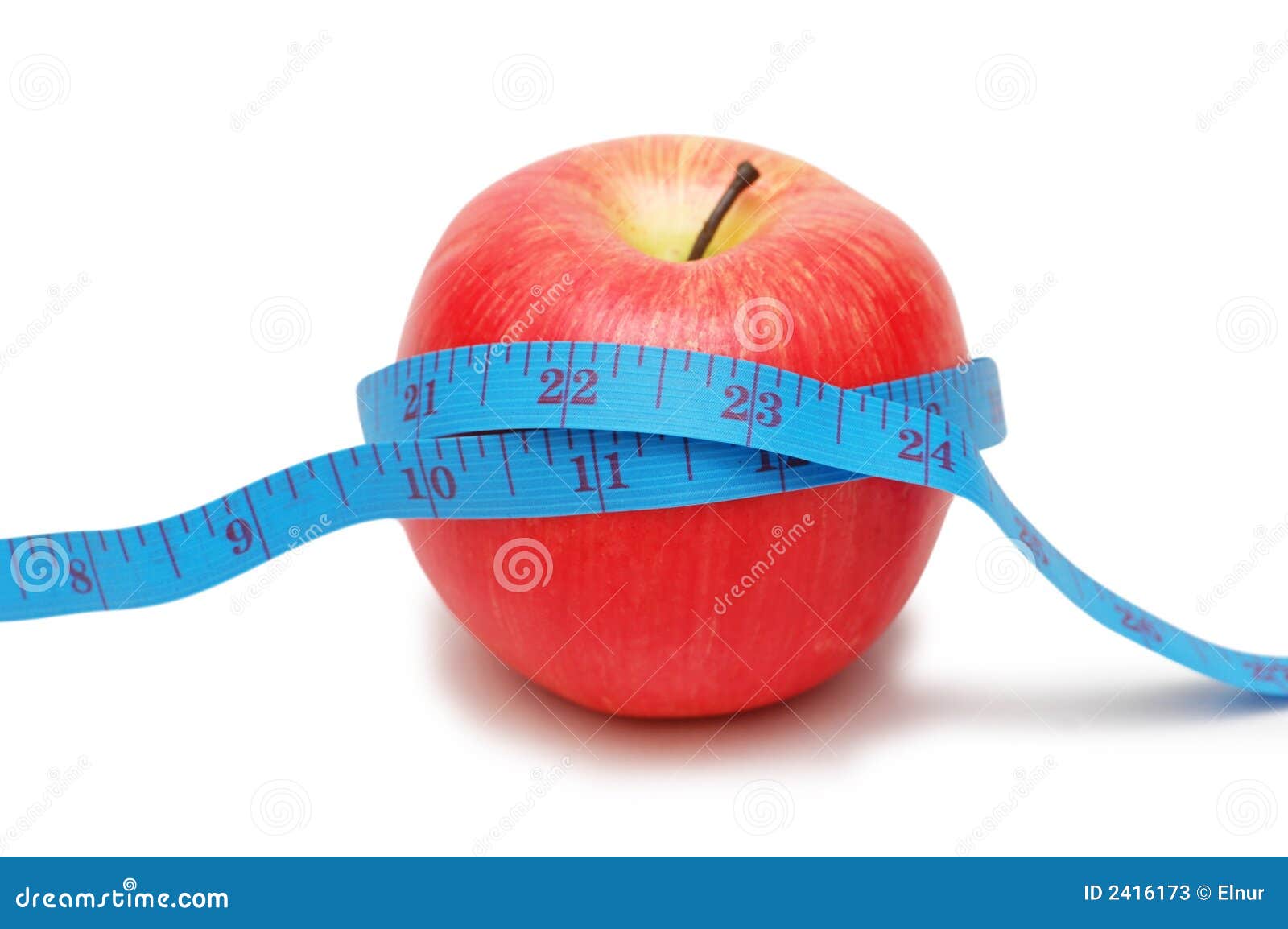 Red Apple and Measuring Tape Stock Image - Image of life, measure: 2416173