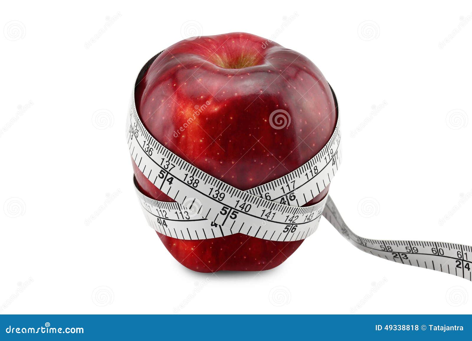 Red Apple with Measuring Tape Stock Photo - Image of fresh, healthy ...