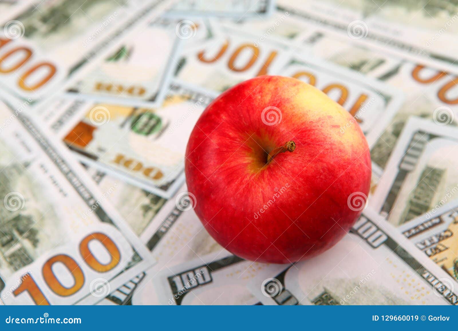 Red Apple money table stock image. Image of board, healthy - 129660019