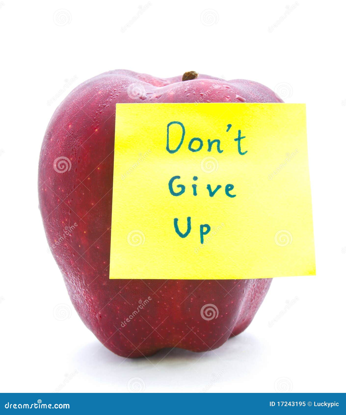 Red Apple and Notepad Don T Give Up Stock Image - Image of note, fruit ...