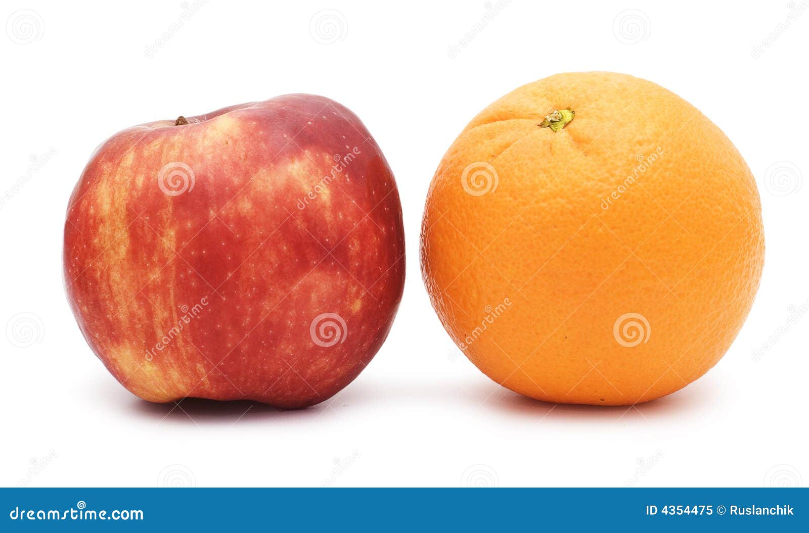 Red apple and orange stock image. Image of nature, ingredient - 4354475