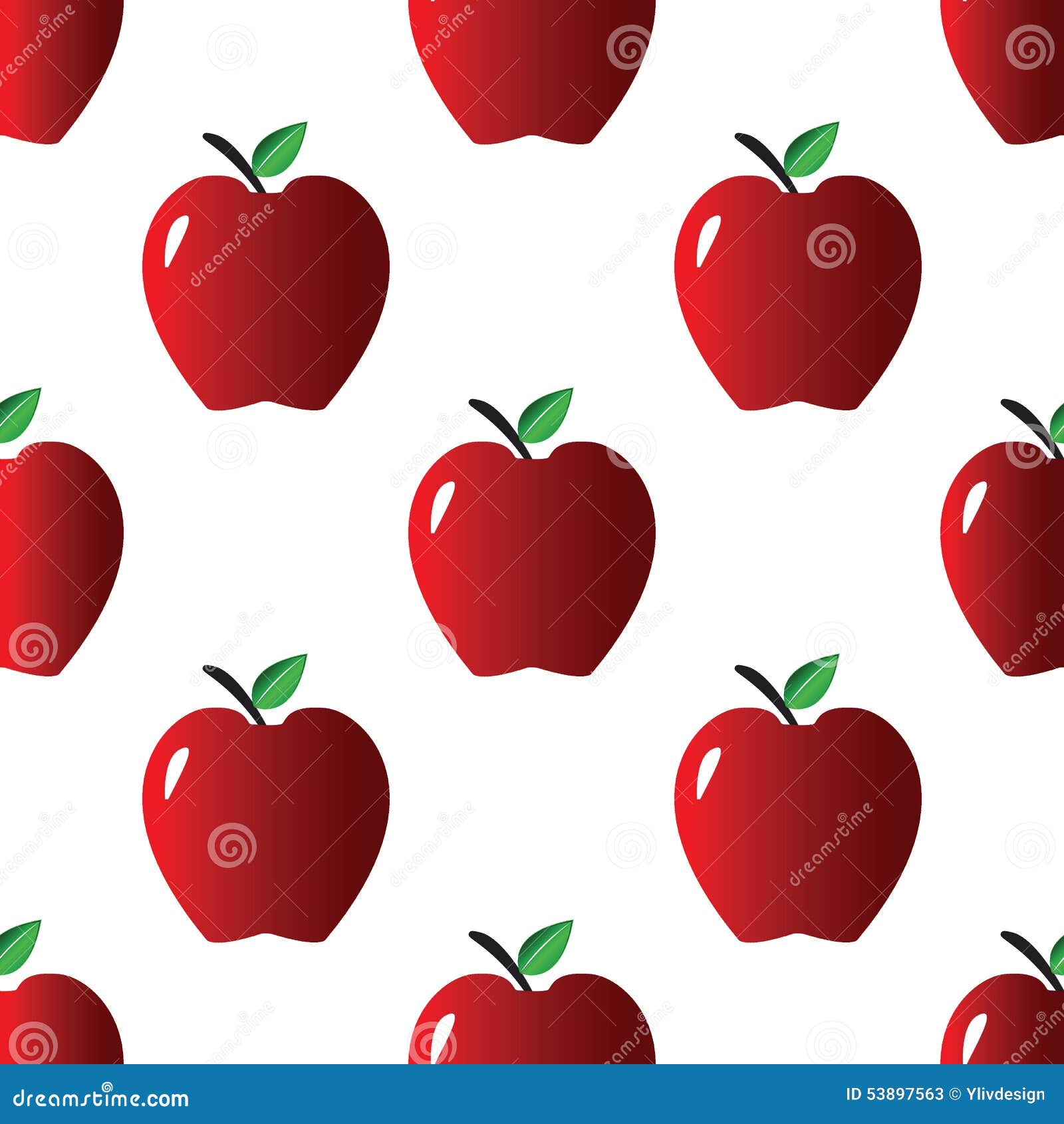 Red apple pattern stock vector. Illustration of natural - 53897563