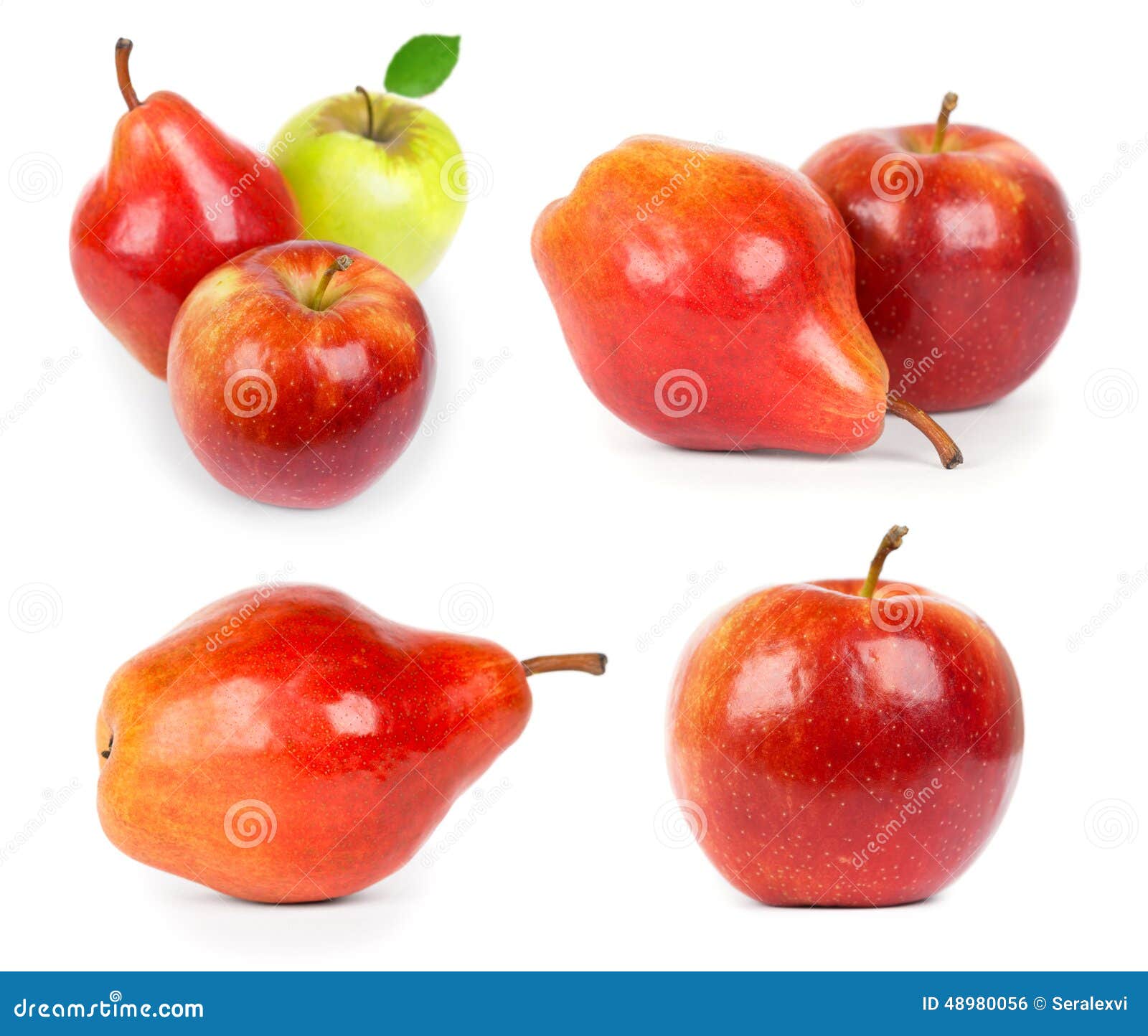 Red apple and pear stock photo. Image of fruit, pear - 48980056