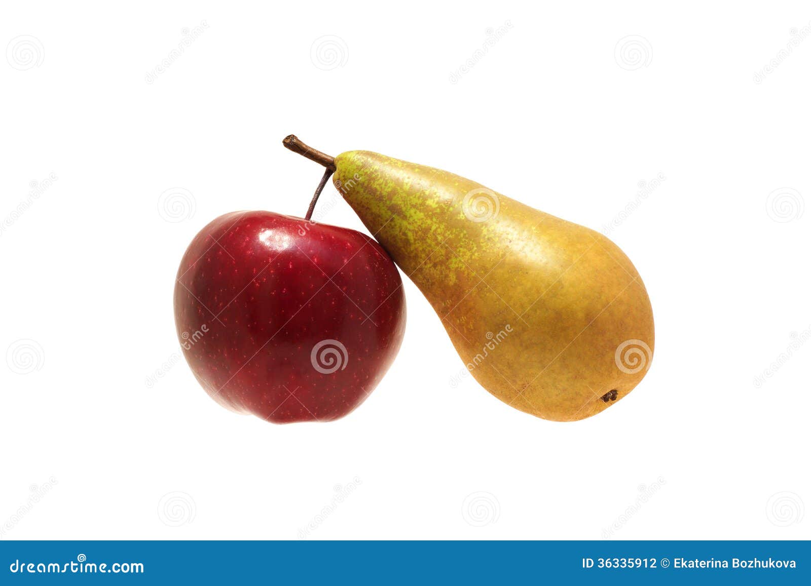 Red apple and pear. stock photo. Image of pear, full - 36335912