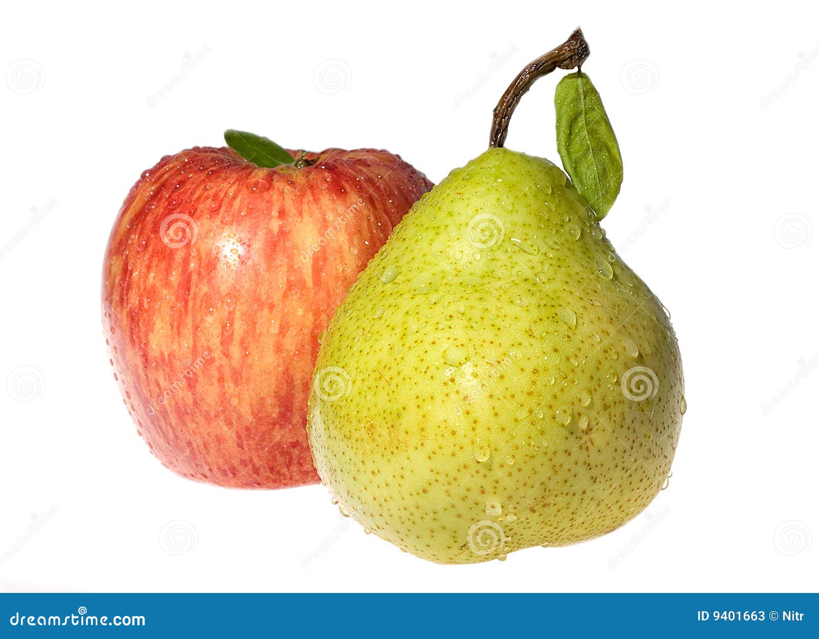 Red apple and pears stock image. Image of pear, freshness - 9401663