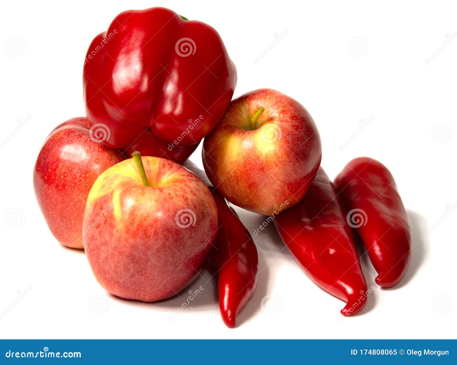 Red apple and pepper stock image. Image of pepper, pungency - 174808065