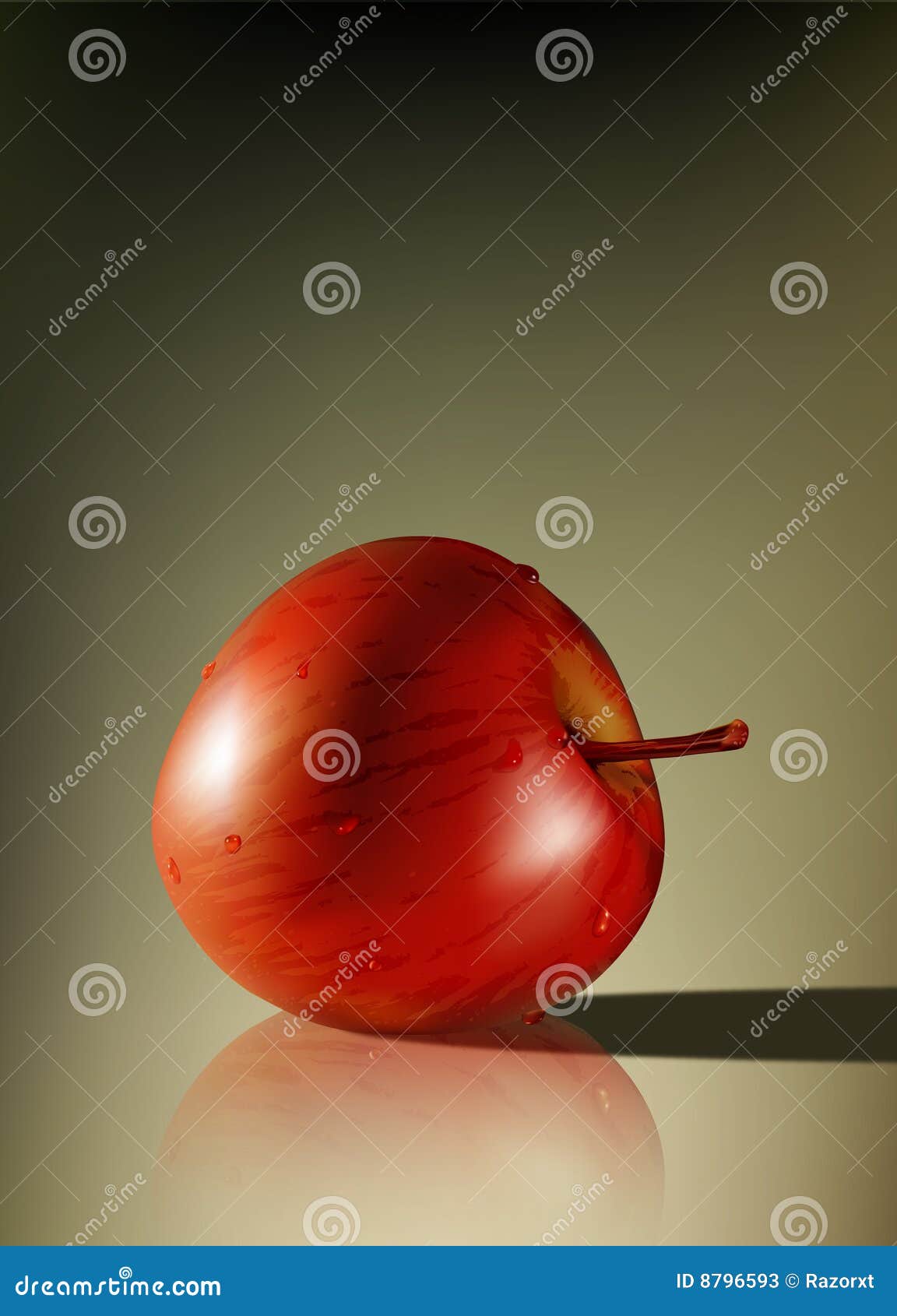 Red apple portrait stock vector. Illustration of apple - 8796593