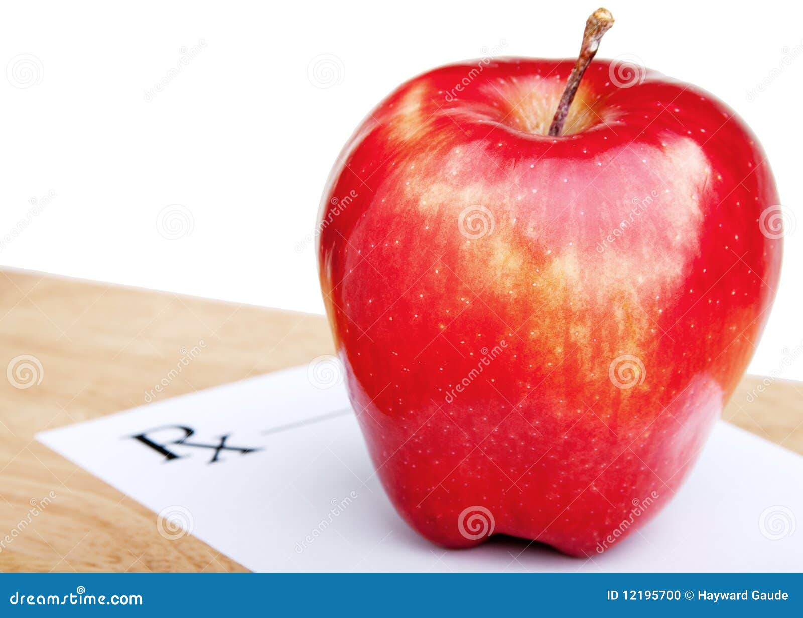 Red apple prescription stock photo. Image of health, table - 12195700