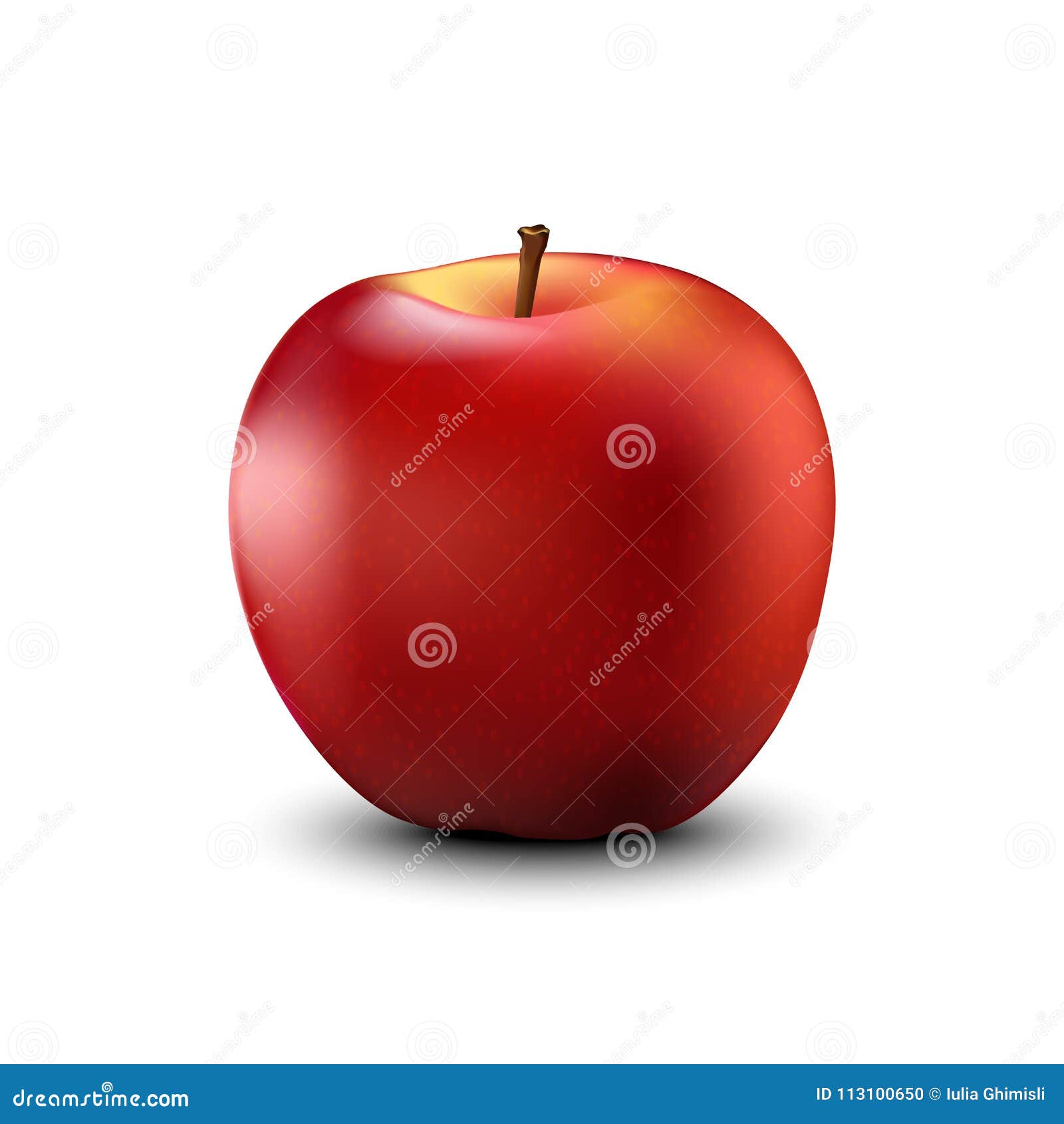 Red Apple Realistic Detailed. Vector. Stock Vector - Illustration of ...