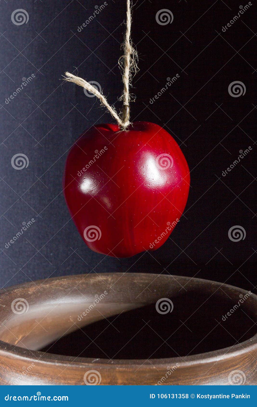 Apple on the Rope is Lowered into a Pot Stock Photo - Image of tasty ...