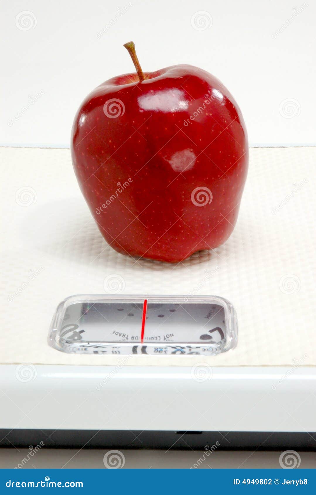 Red apple on scale stock photo. Image of balance, weight - 4949802