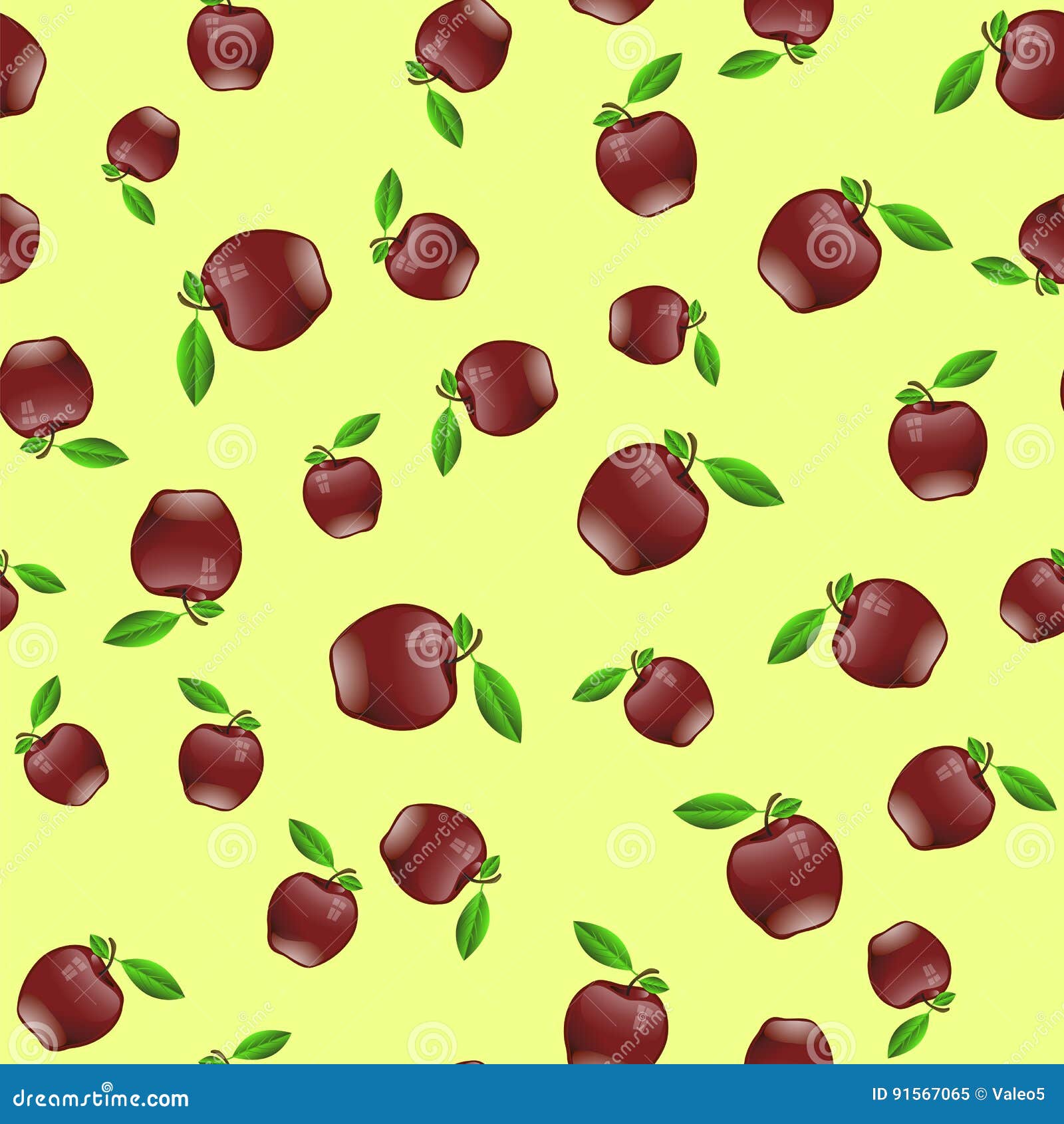 Red Apple Seamless Random Pattern Stock Vector - Illustration of ...