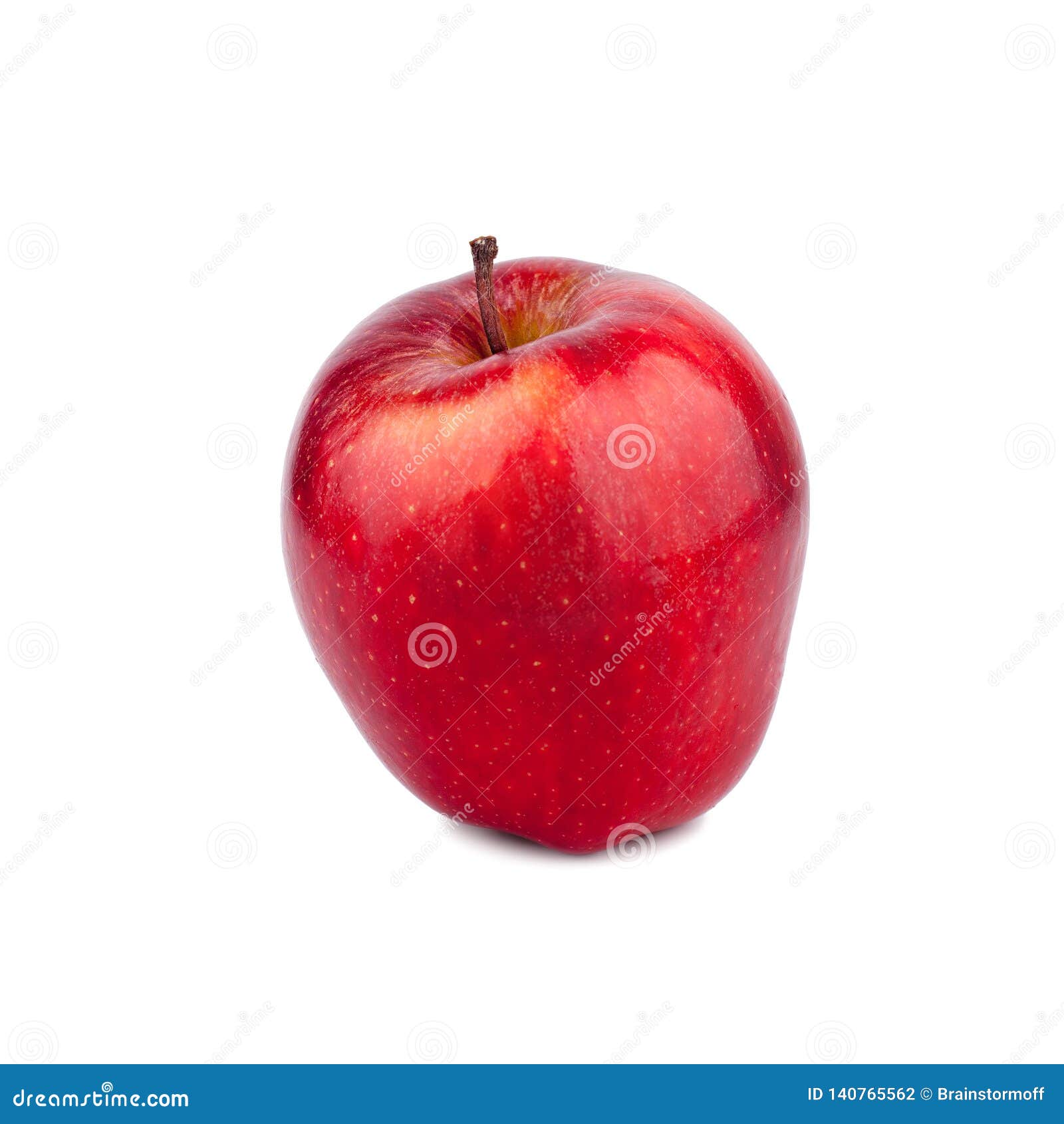 Red Apple Side View on White Background Isolated Close Up Macro Stock ...