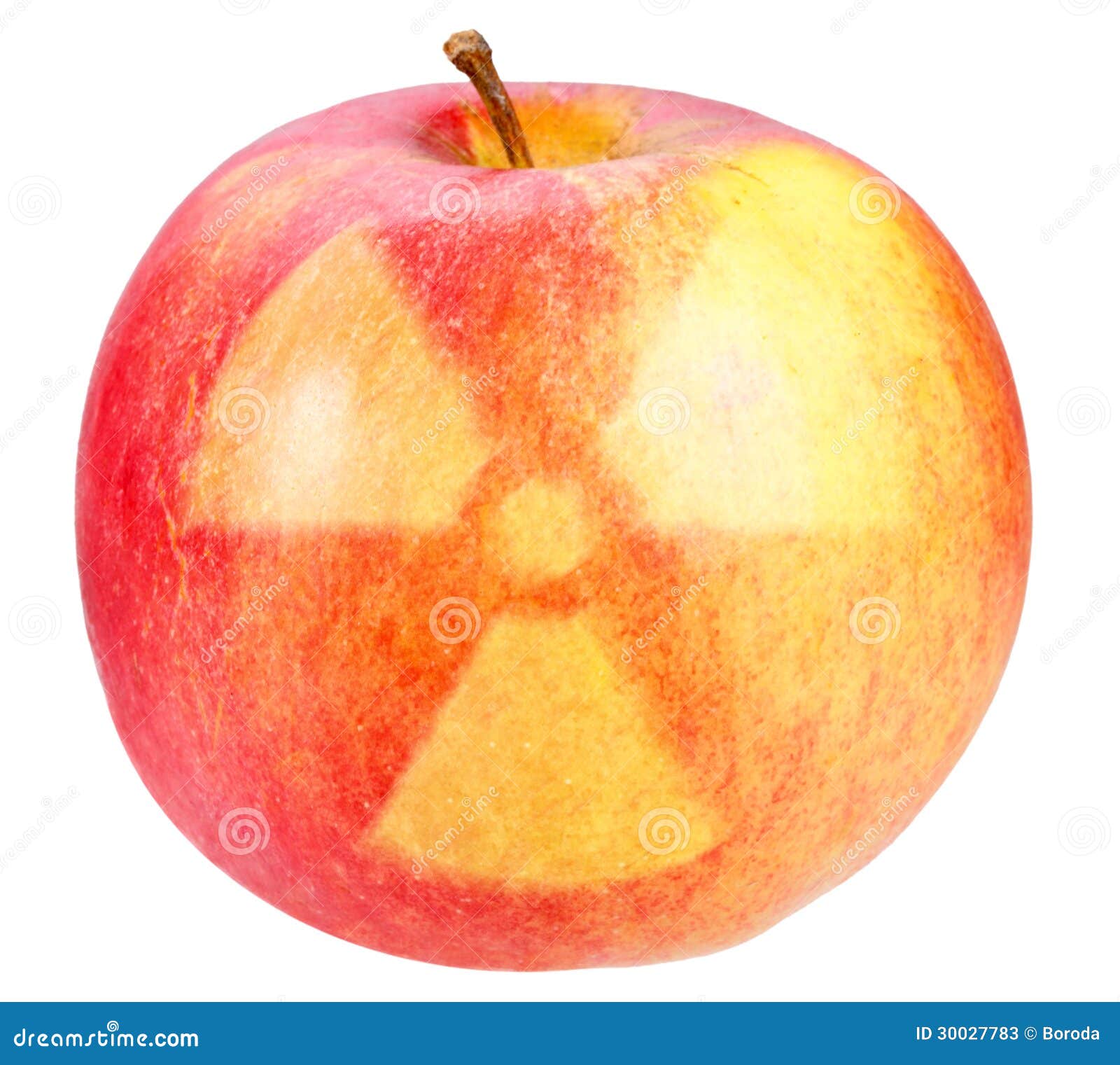 Red Apple with Sign of Nuclear Danger Stock Image - Image of damage ...