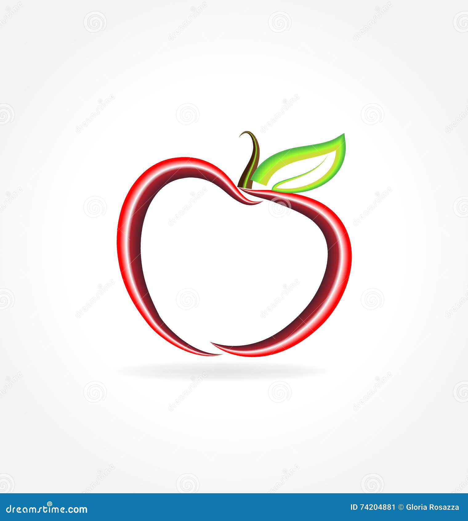 Red Apple Outline Clipart