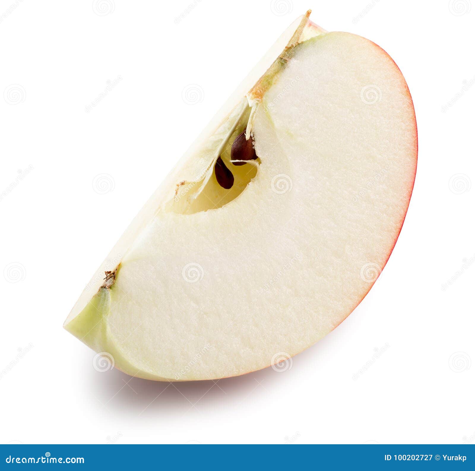 Red Apple Slice Isolated on a White Background Stock Image - Image of ...