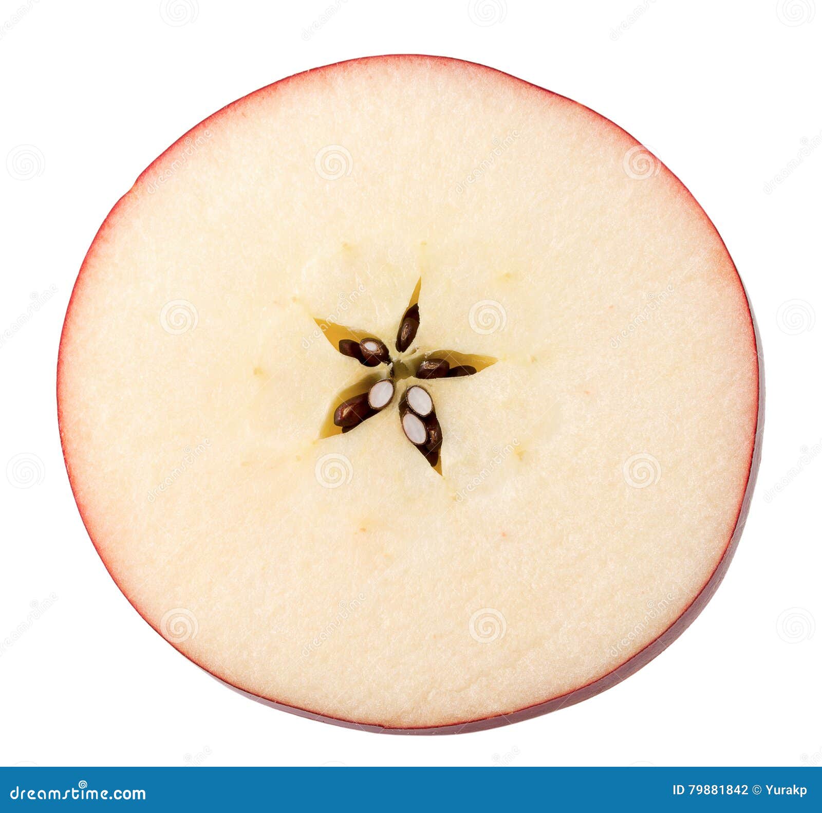 Red Apple Slice Isolated on the White Background Stock Photo - Image of ...